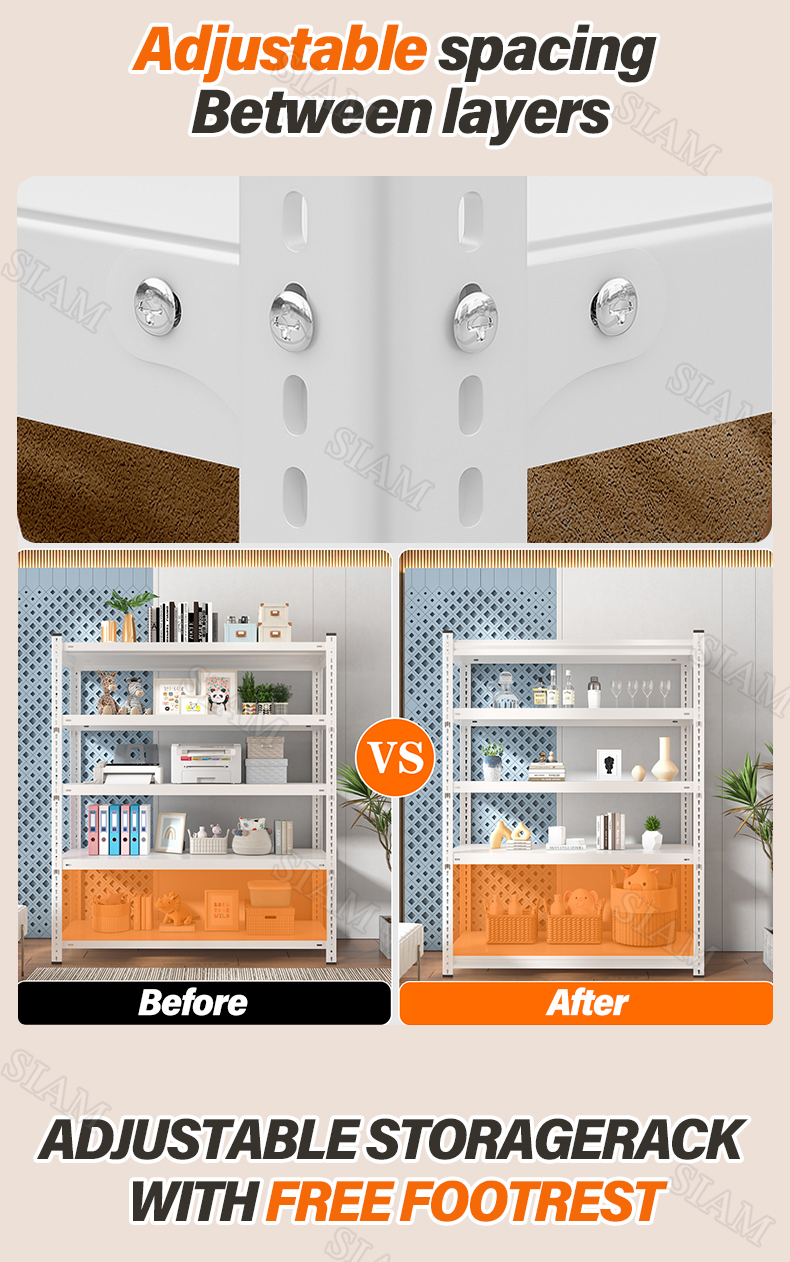 6 Layer Steel Rack Metal Rack Boltless Rack Adjustable Steel Shelf ...