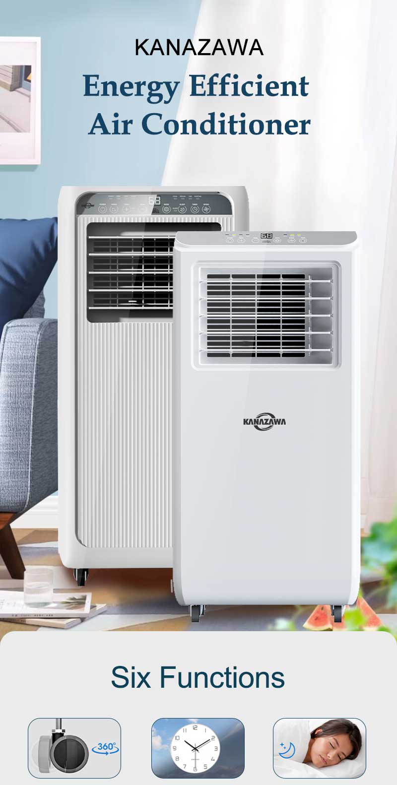 KANAZAWA 1.0HP Air Conditioner Household With LED Touch Screen Aircon ...