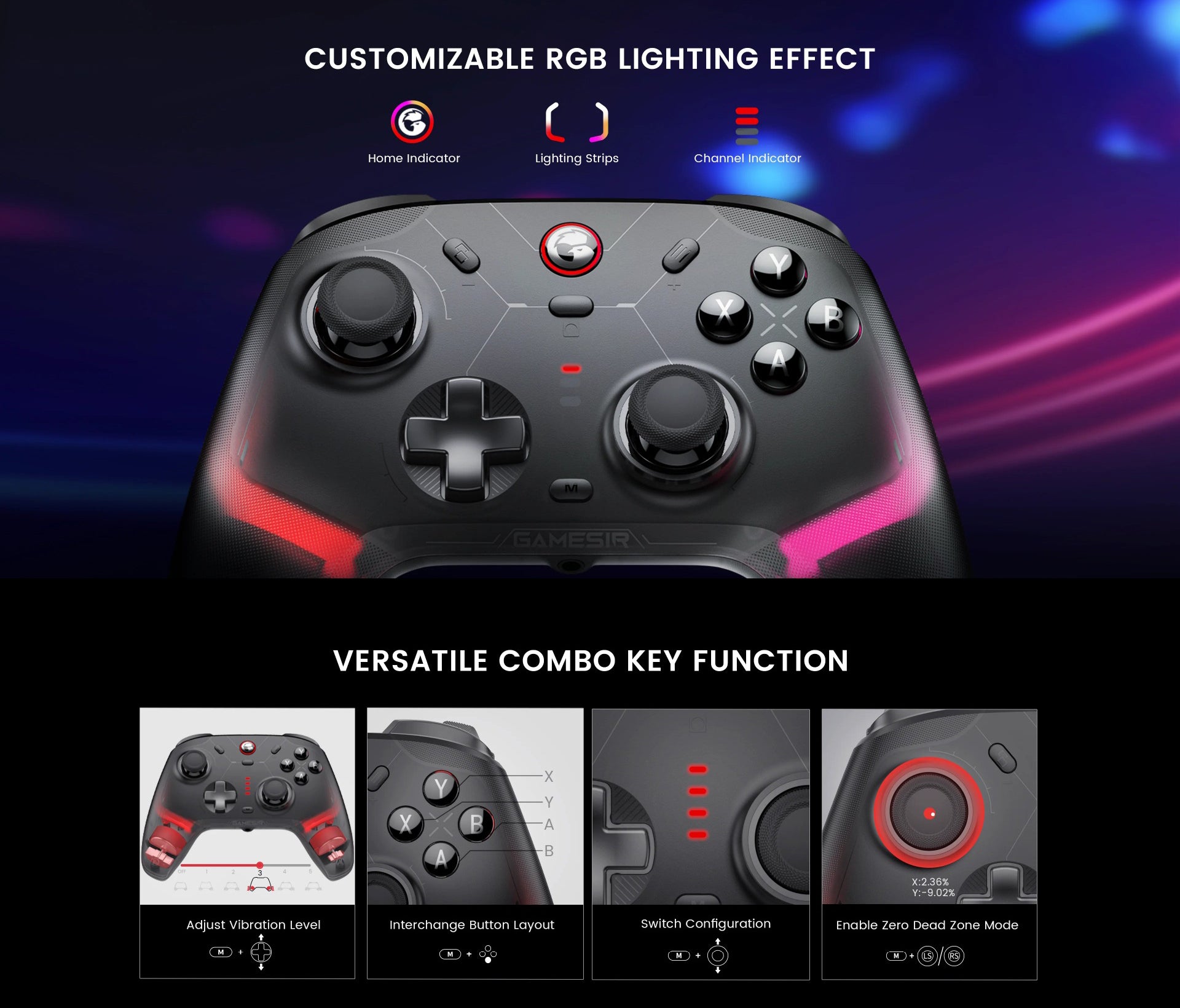 Gamesir Cyclone 2 Multi-Platform Wireless Game Controller (Black, White ...