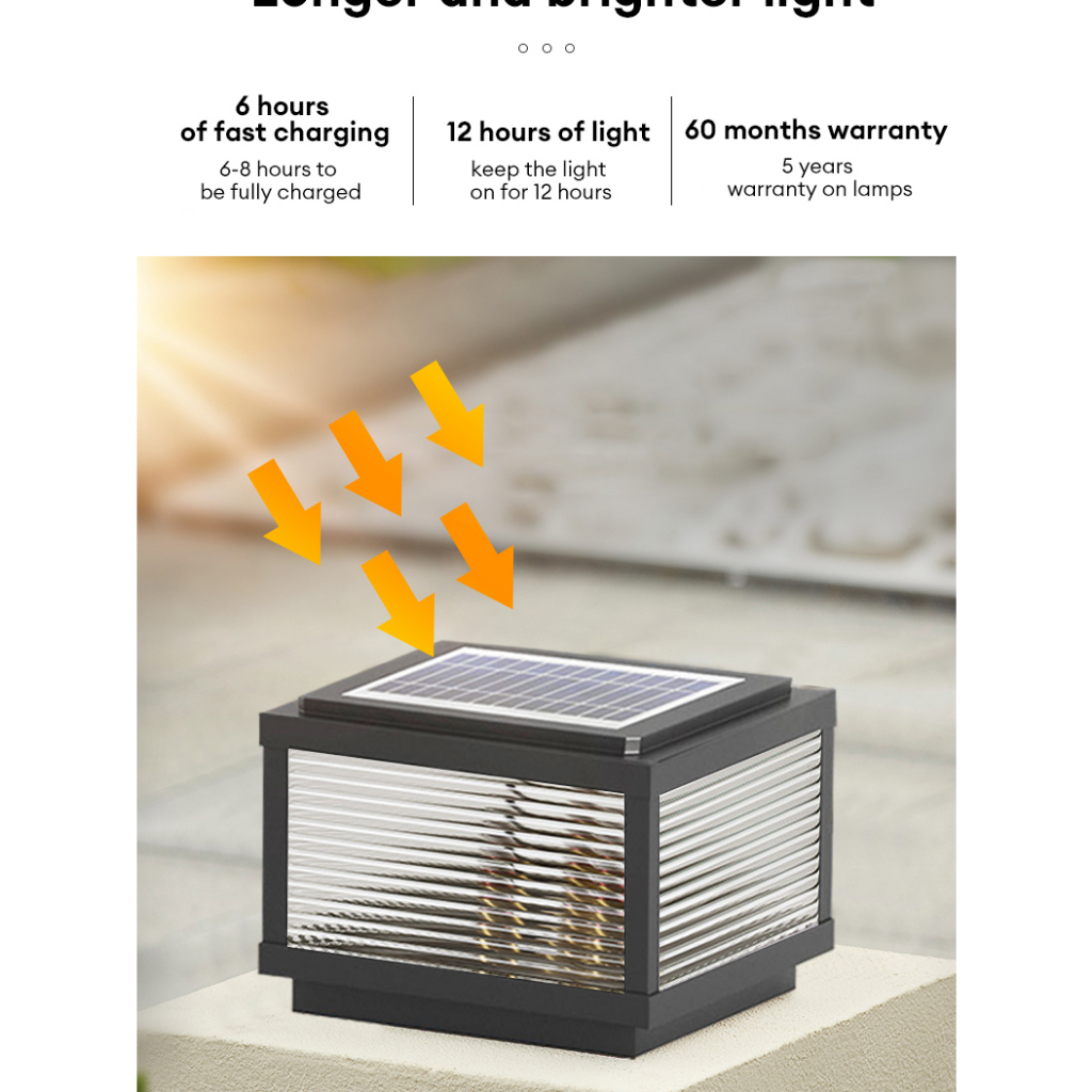 Solar Post Light solar light outdoor waterproof Solar Garden post lamp ...