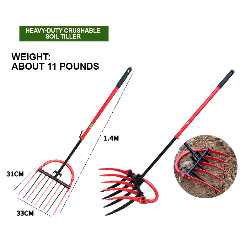 Heavy duty soil tiller Manual soil tilling shovel Soil plowing and ...