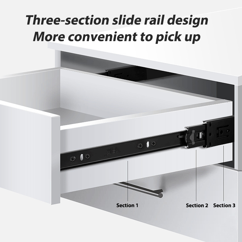 2pcs Drawer Slide Soft Close Keyboard Drawer Slide For Desk Drawer Rail Heavy Duty Drawer Guide