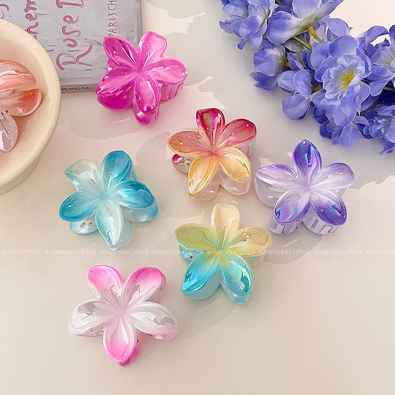6Pcs/Set New Colorful Hawaiian Plumeria Flower Hair Clip for Women ...