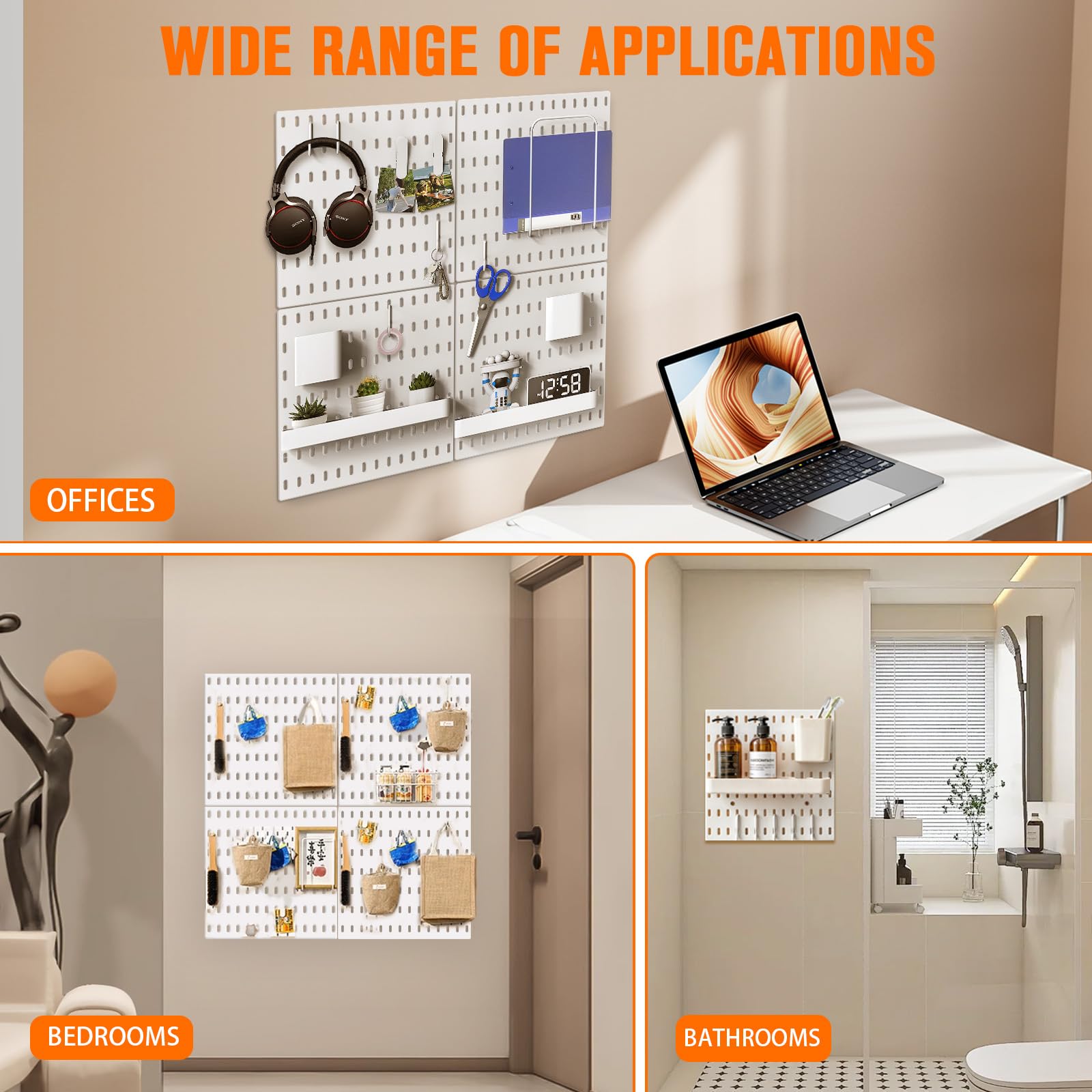 Wall Shelf Pegboard Display DIY Pegboard Kit Hole Board for Wall Home ...
