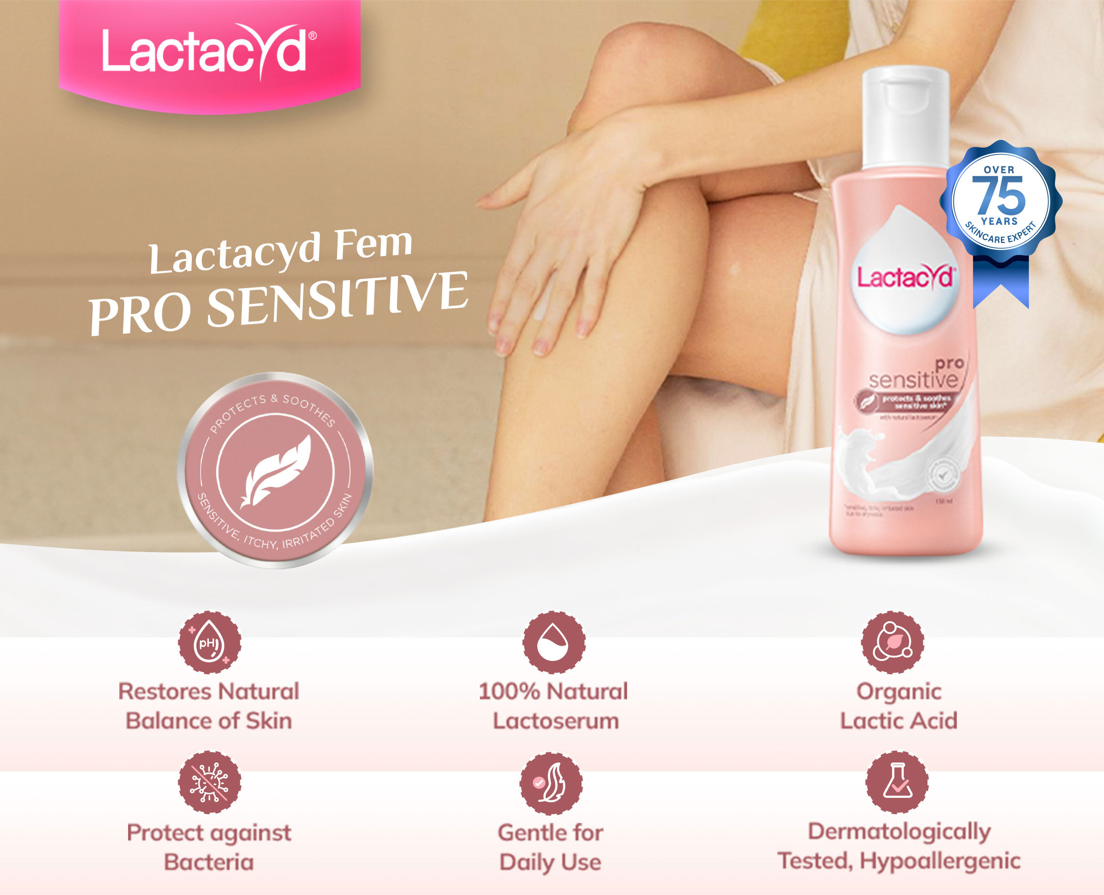 Lactacyd Pro Sensitive Feminine Wash Cleanser Soothing Gentle Balancing 250mL x3 | Shopee ...