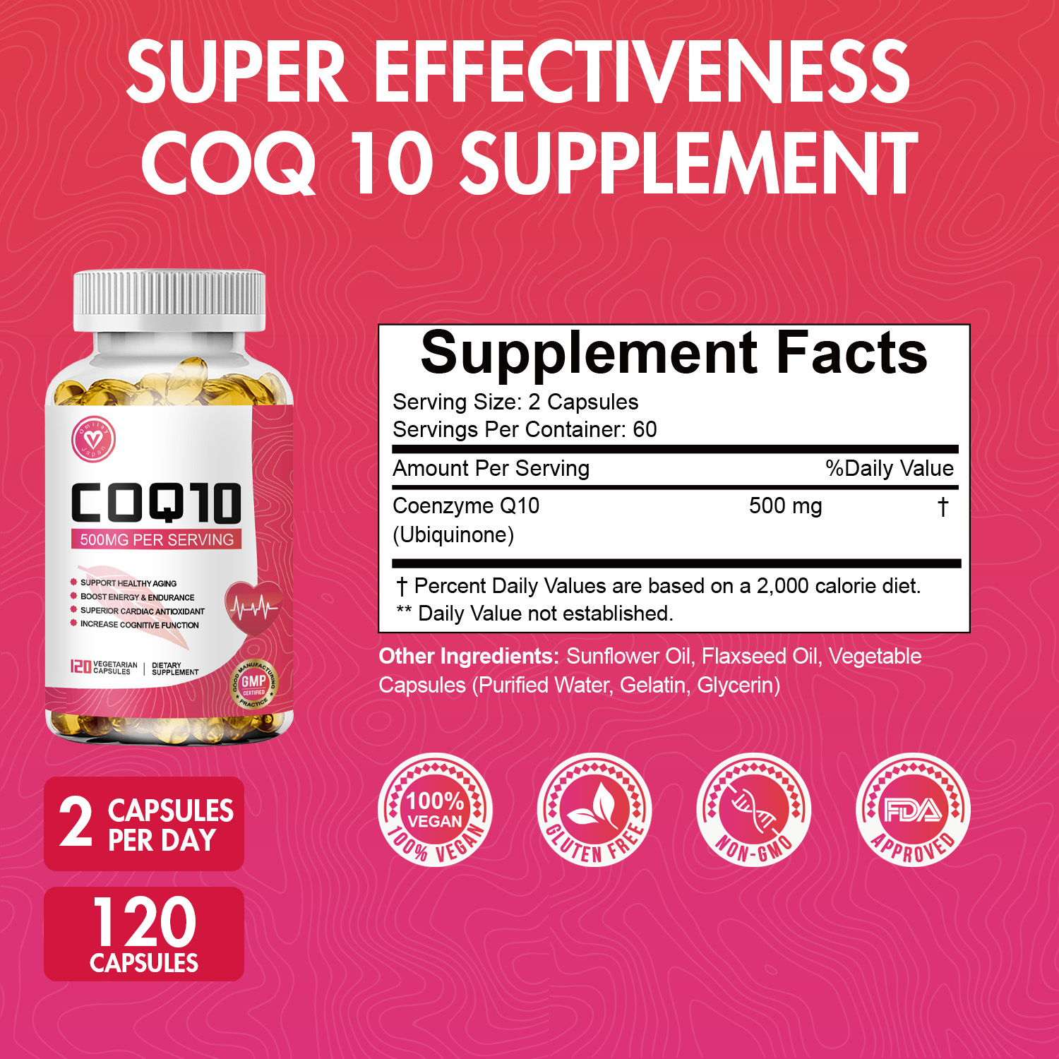 Softher Coenzyme Q10 Capsule for Vascular and Heart Health CoQ10 ...