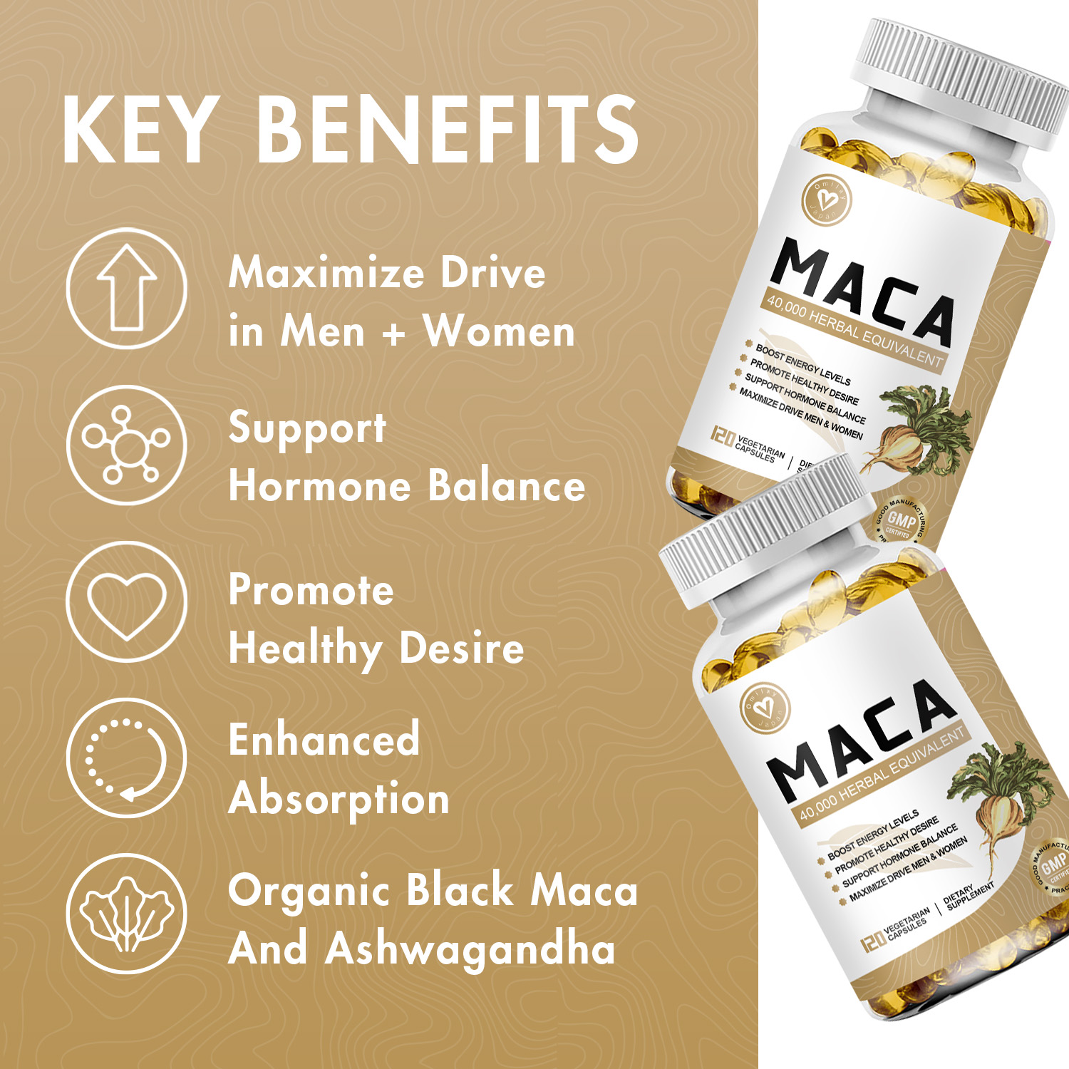 Softher Maca Capsules Natural Energy Supplement Boost Stamina Support ...
