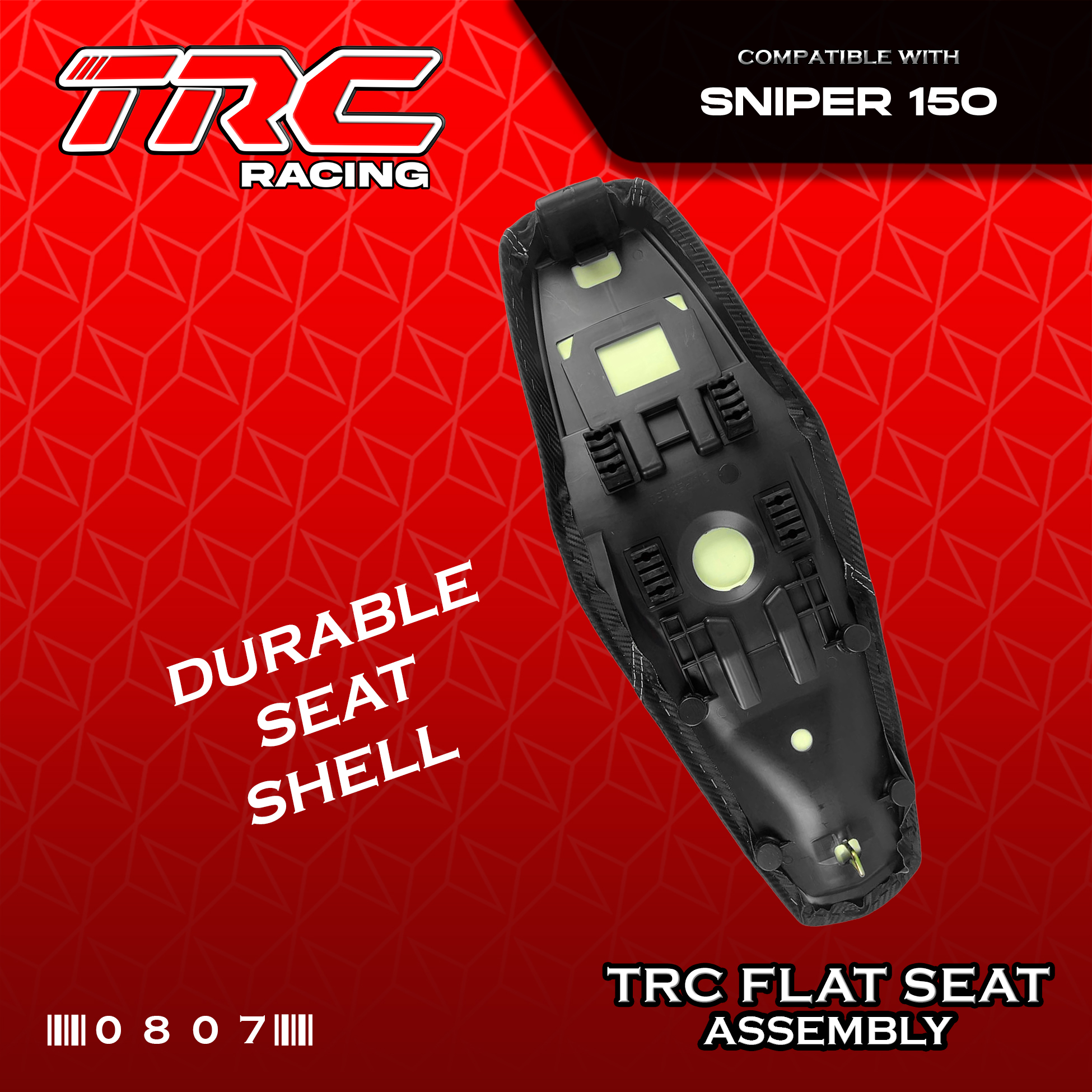TRC RACING SNIPER 150 FLAT SEAT ASSEMBLY CARBON TYPE 0807 | Shopee ...