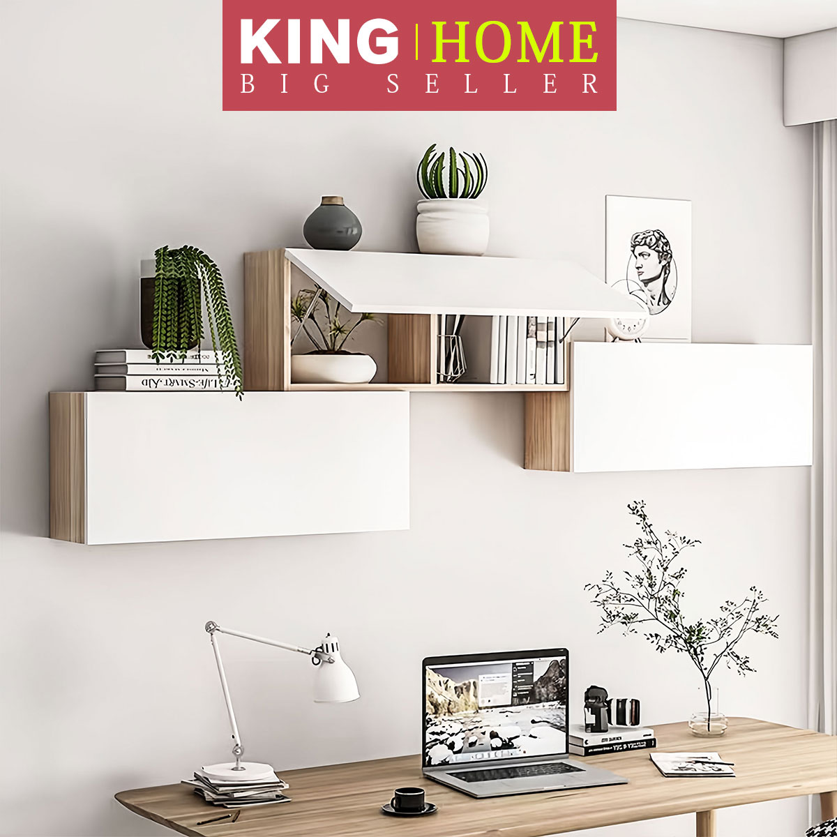(COD)Floating wall mounted bookcase shelf Wall cabinet Ceiling cabinet ...