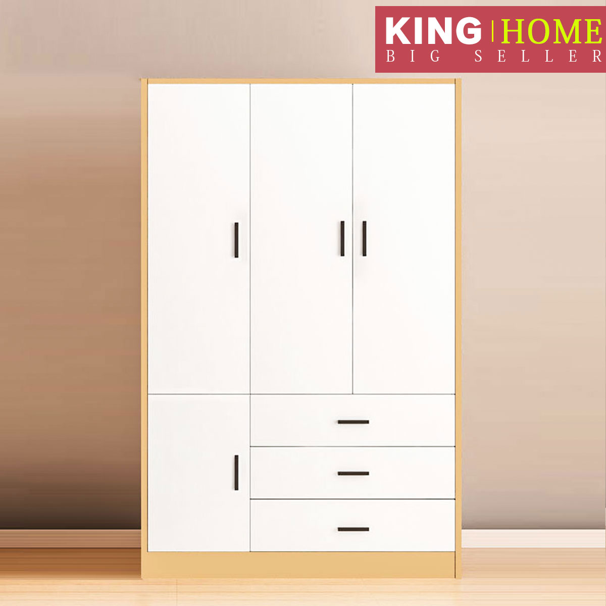Multi functional wooden 3-door wardrobe, cabinet, large capacity ...