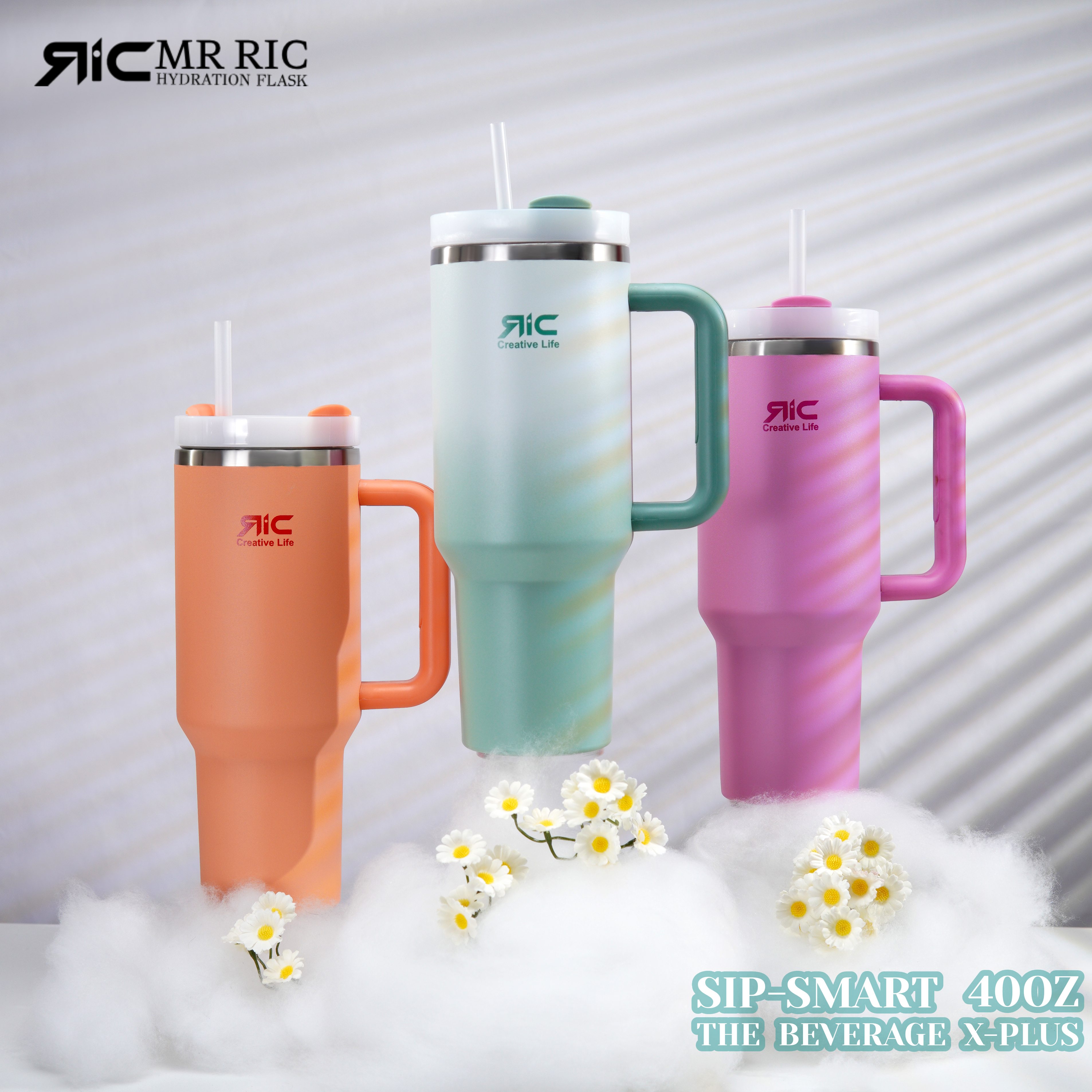 40oz Mr Ric X-Plus Sip-Smart Straw Tumbler Double Wall Insulation ...