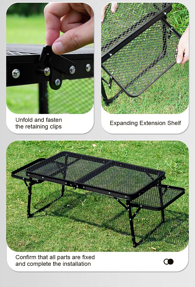 MC&HOME Outdoor Folding Table Mesh Table Foldable Aluminum Camping Home ...