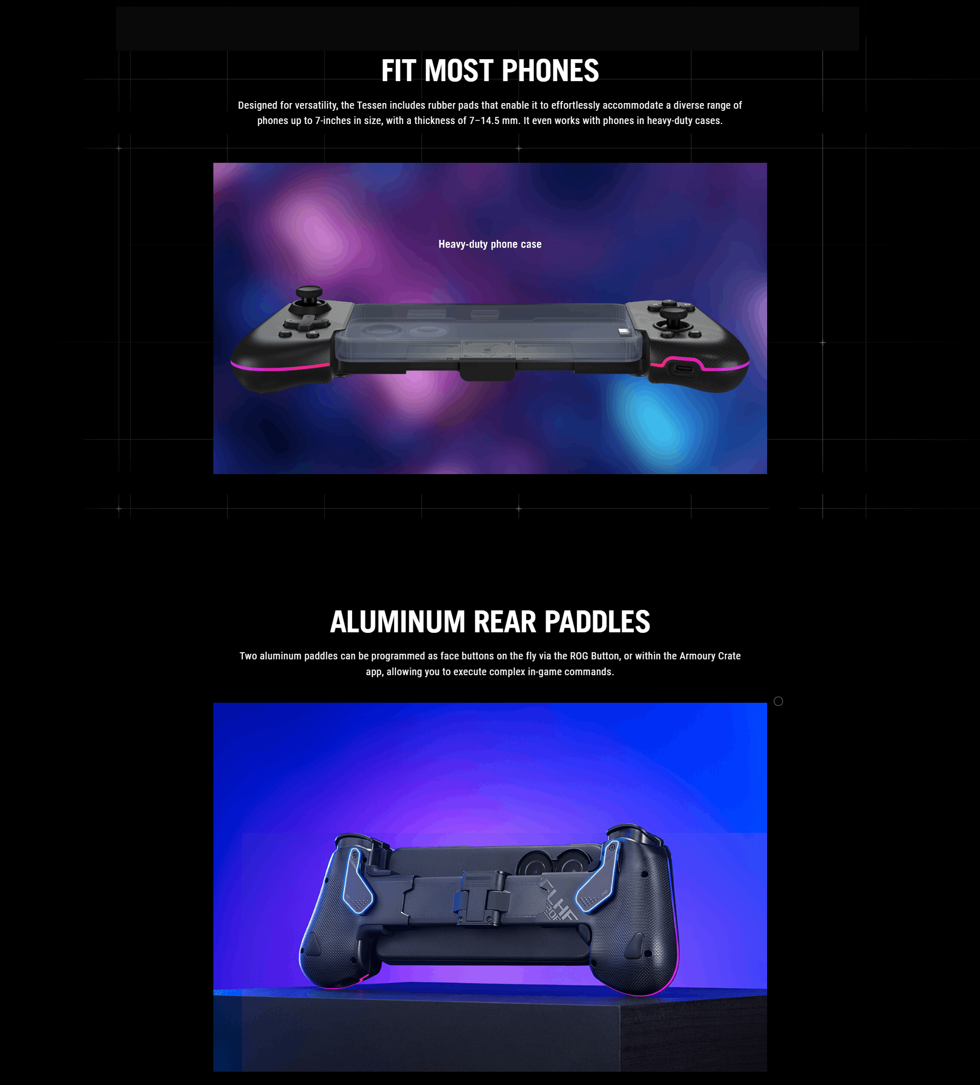 Asus ROG Tessen Aura RGB Unique Foldable Mobile Controller with 18W ...