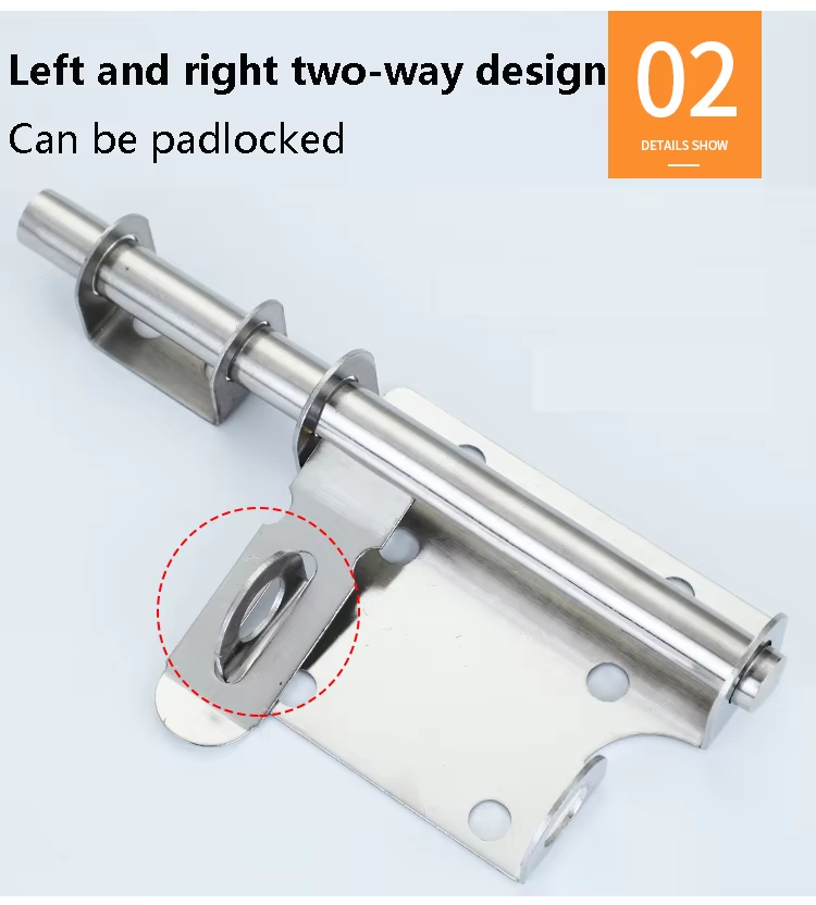 Stainless Steel Door Lock Solid Sliding Bolts Latch Hasp Home Hardware ...