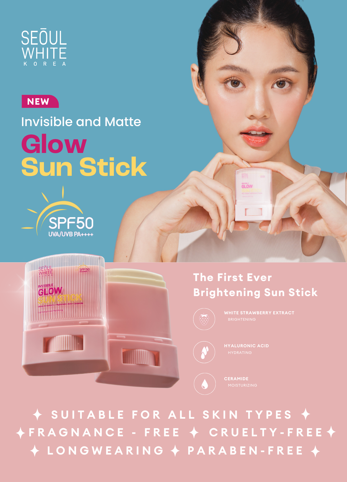Seoul White Korea Invisible Glow Sun Stick 20g SPF50+ UVA/UVB PA ...