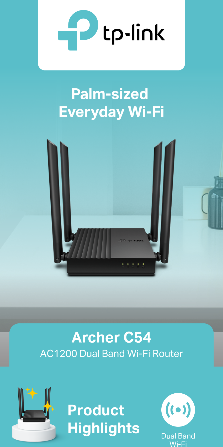 TP-Link | Archer C54 | Dual Band | AC1200 | Wi-Fi 5 | WiFi Range ...
