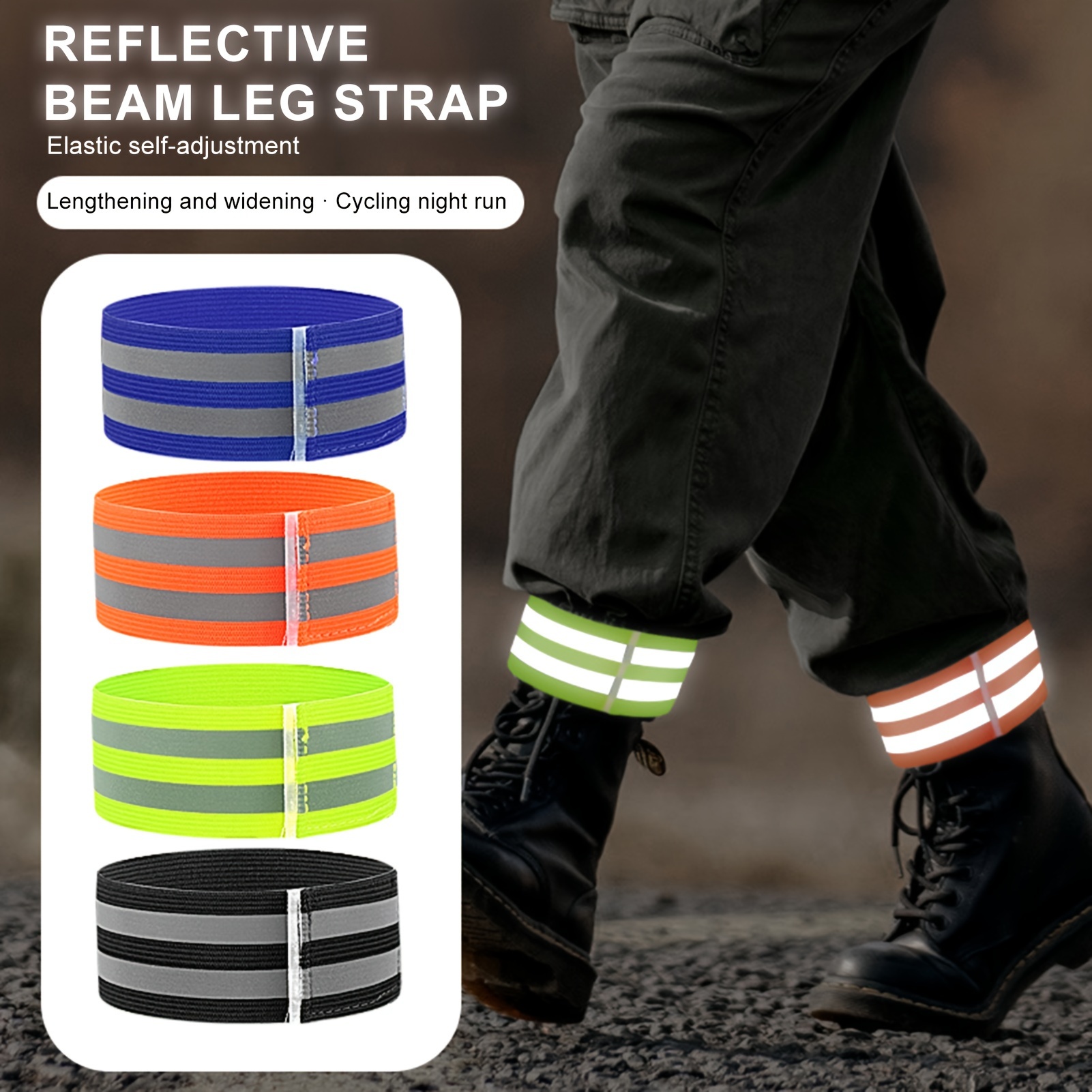 2Pcs High-Visibility Reflective Safety Bands for Running and Cycling ...
