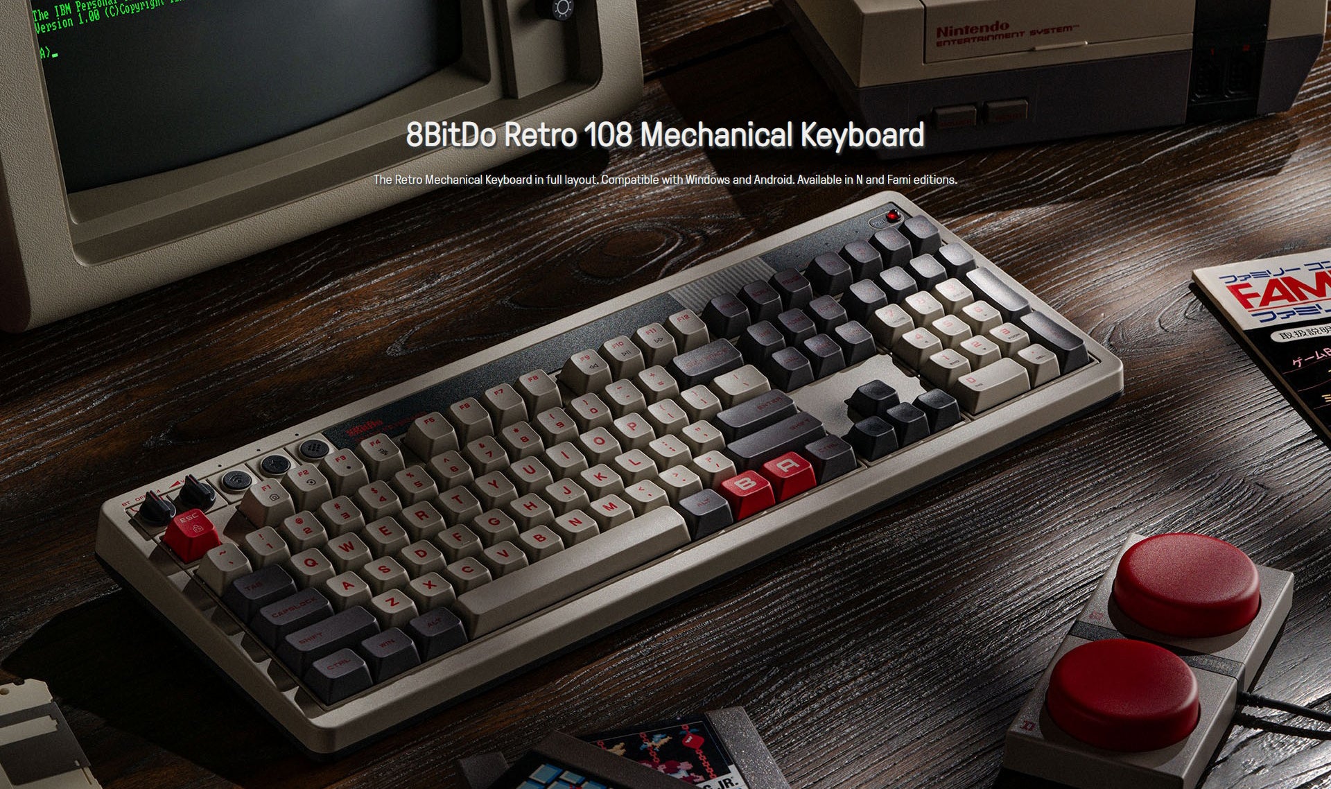 8Bitdo Retro 108 Mechanical Keyboard (Fami Edition, N Edition) (85HC ...
