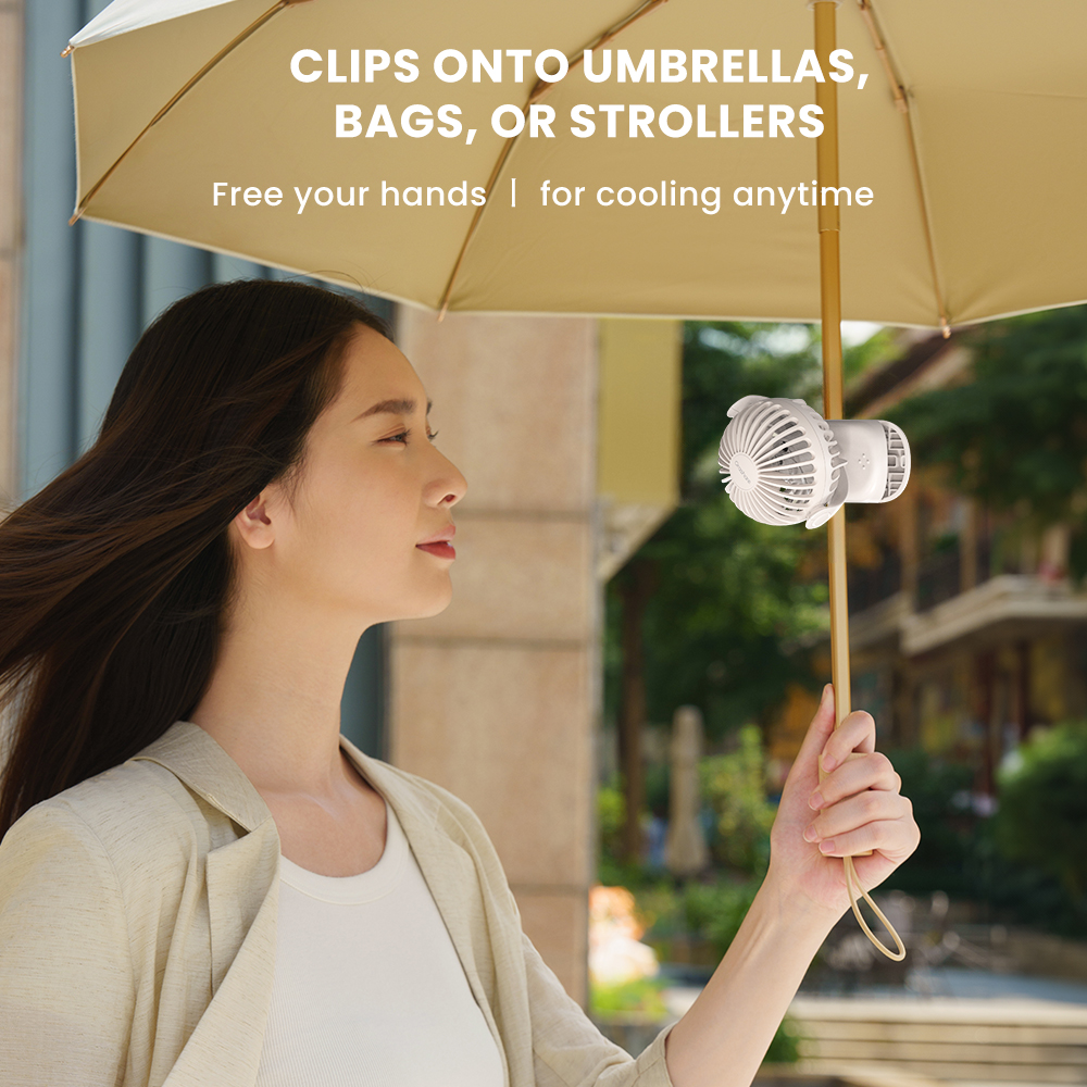 Orashare CF01 Mini Clip Fan 3 Speed Wind 1200mAh Rechargeable Fan 720° Rotation Clip Desk Fan ...