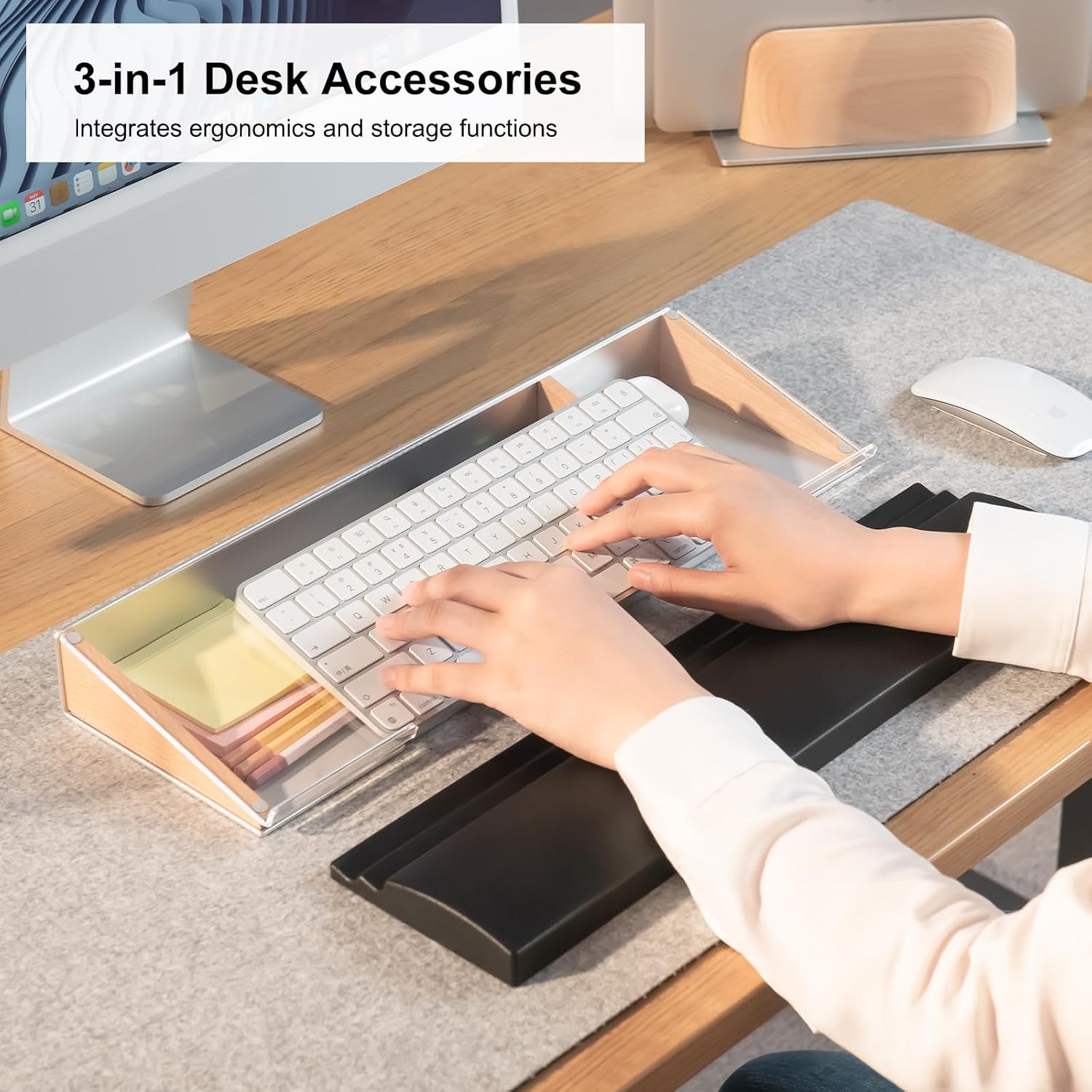 Fantasy Desk organizer set 3 in 1 Keyboard Stand with Wrist Rest and ...