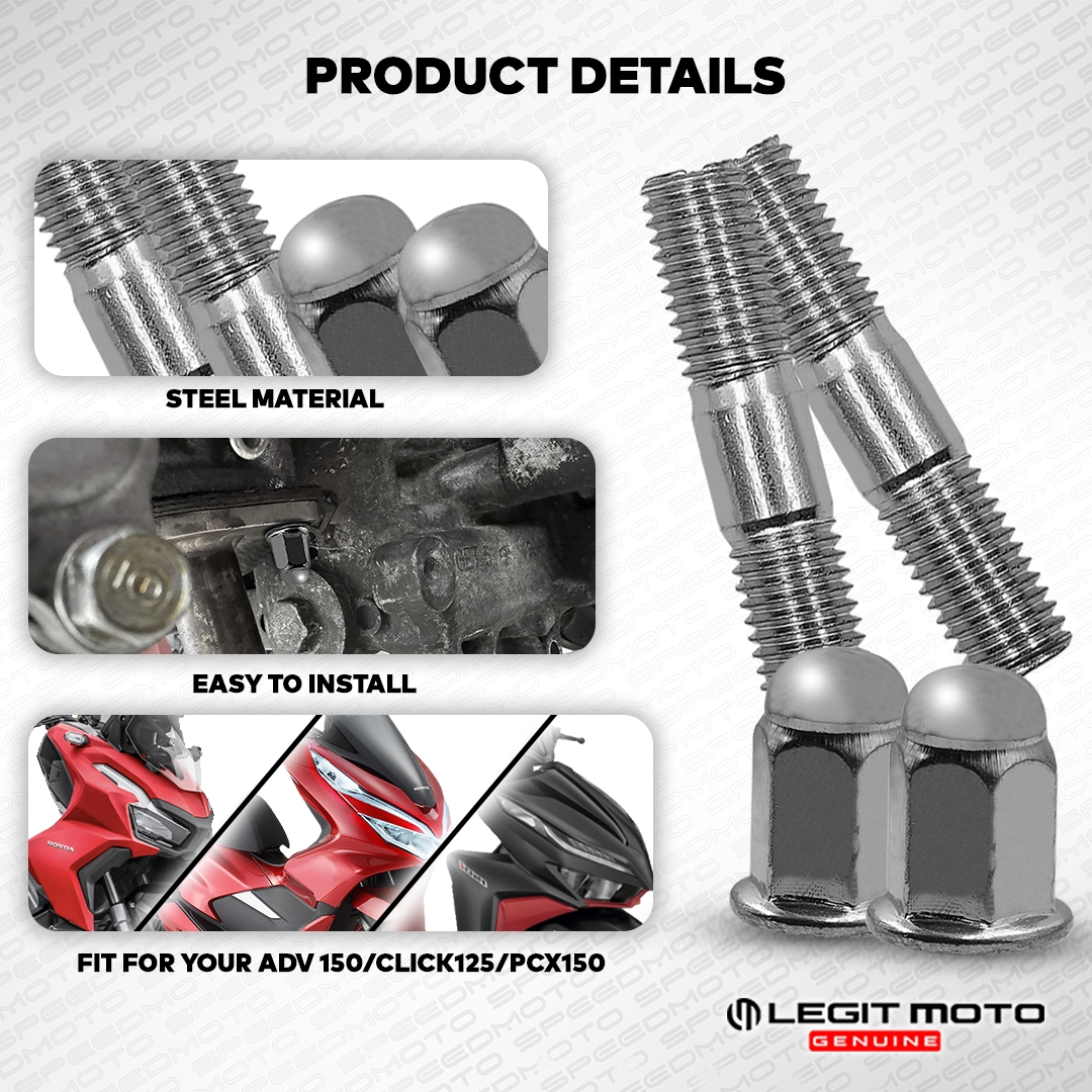 LEGITMOTO CLICK / ADV 150 / PCX 150 EXHAUST STUD BOLT L-11432 7X17 ...