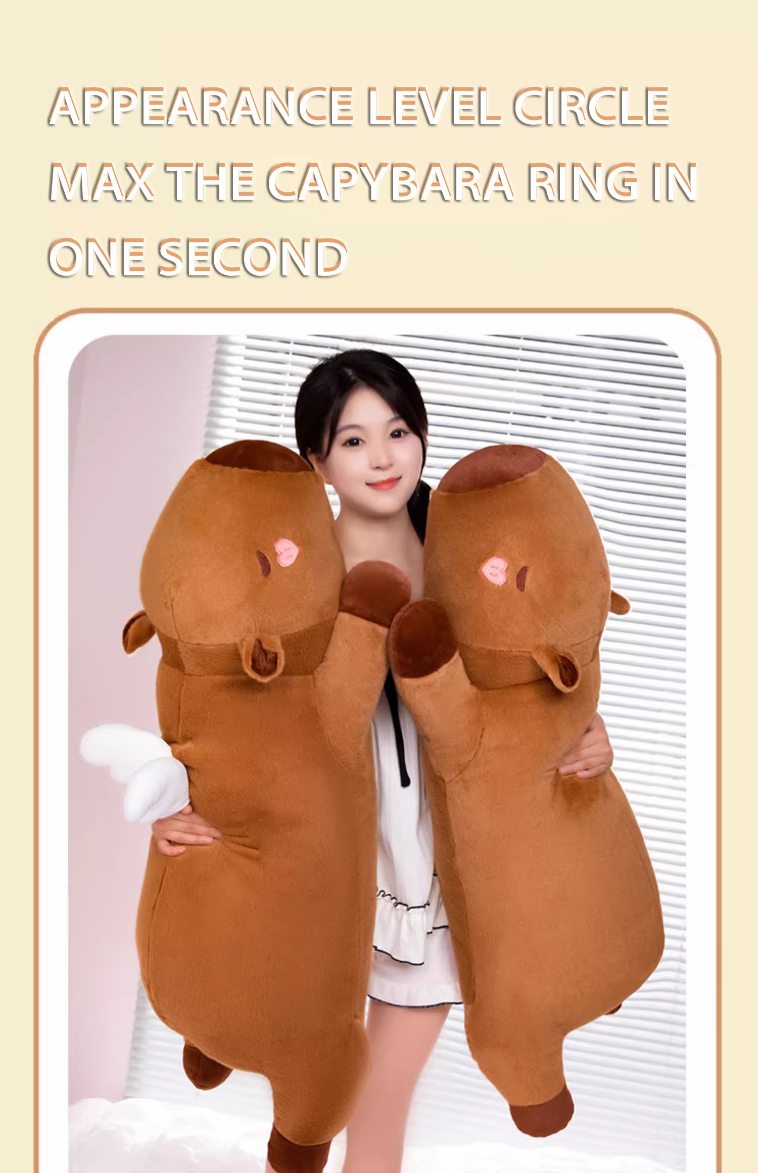 90cm Capybara Angel Wings Plush Doll Dream Healing Doll Cute Pillow ...