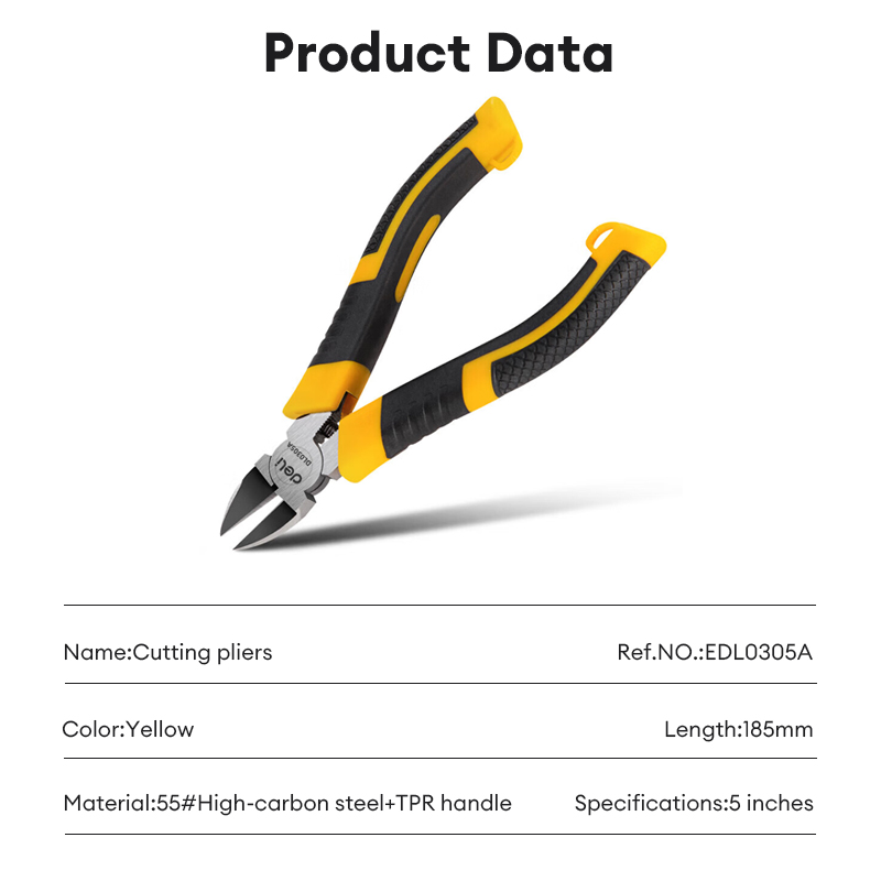 Deli Nozzle Pliers Cutter 5 6 Inches Heavy Duty Plastic Handle Tools ...