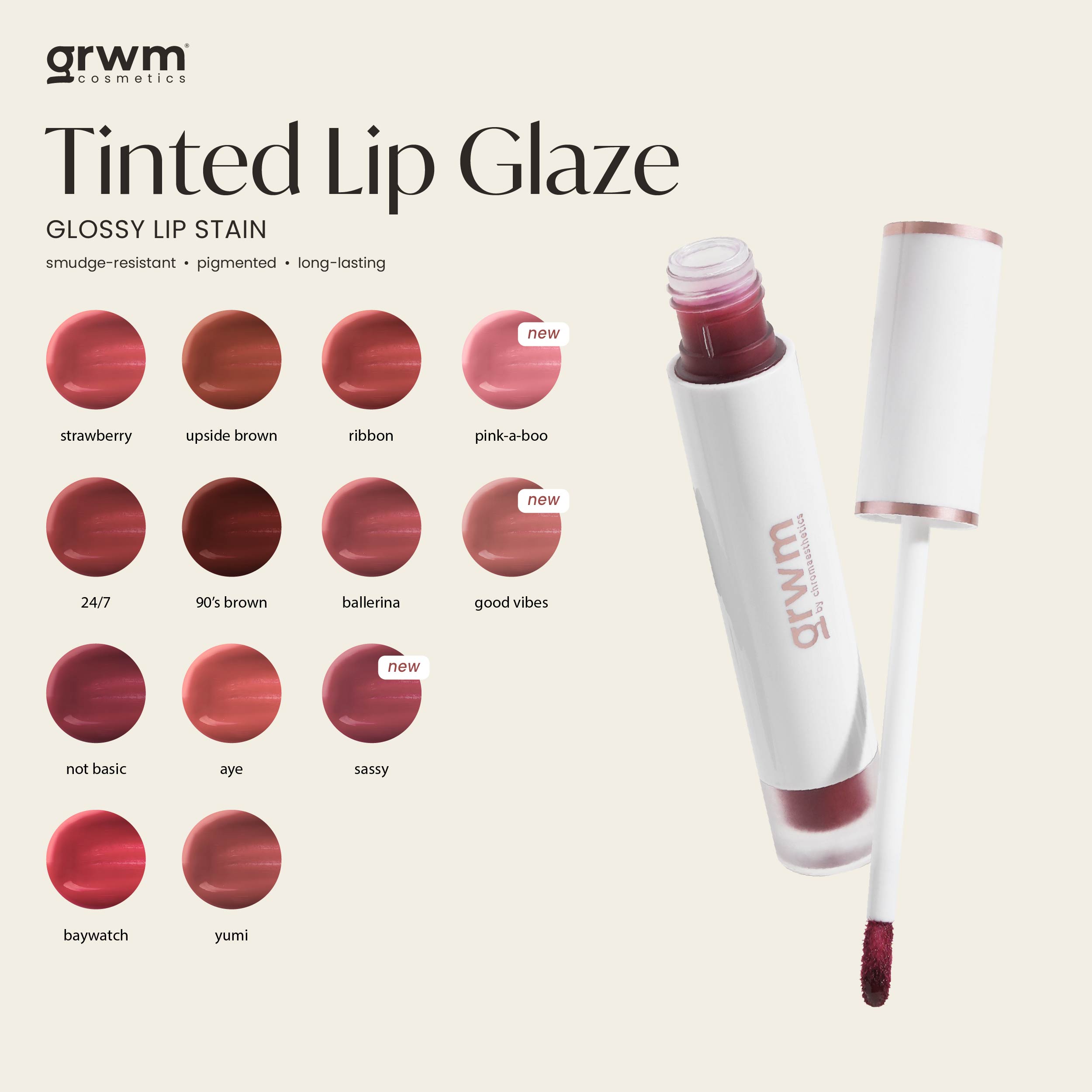GRWM Cosmetics Tinted Lip Glaze - Glossy Lip Stain | Shopee Philippines
