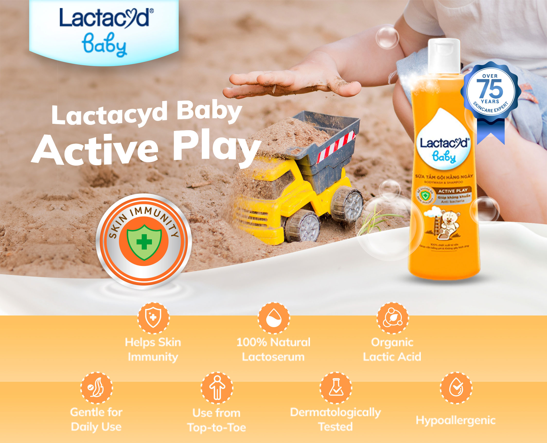 Lactacyd Baby Active Play Anti-Bacterial 2in1 Body Wash Cleanser and ...
