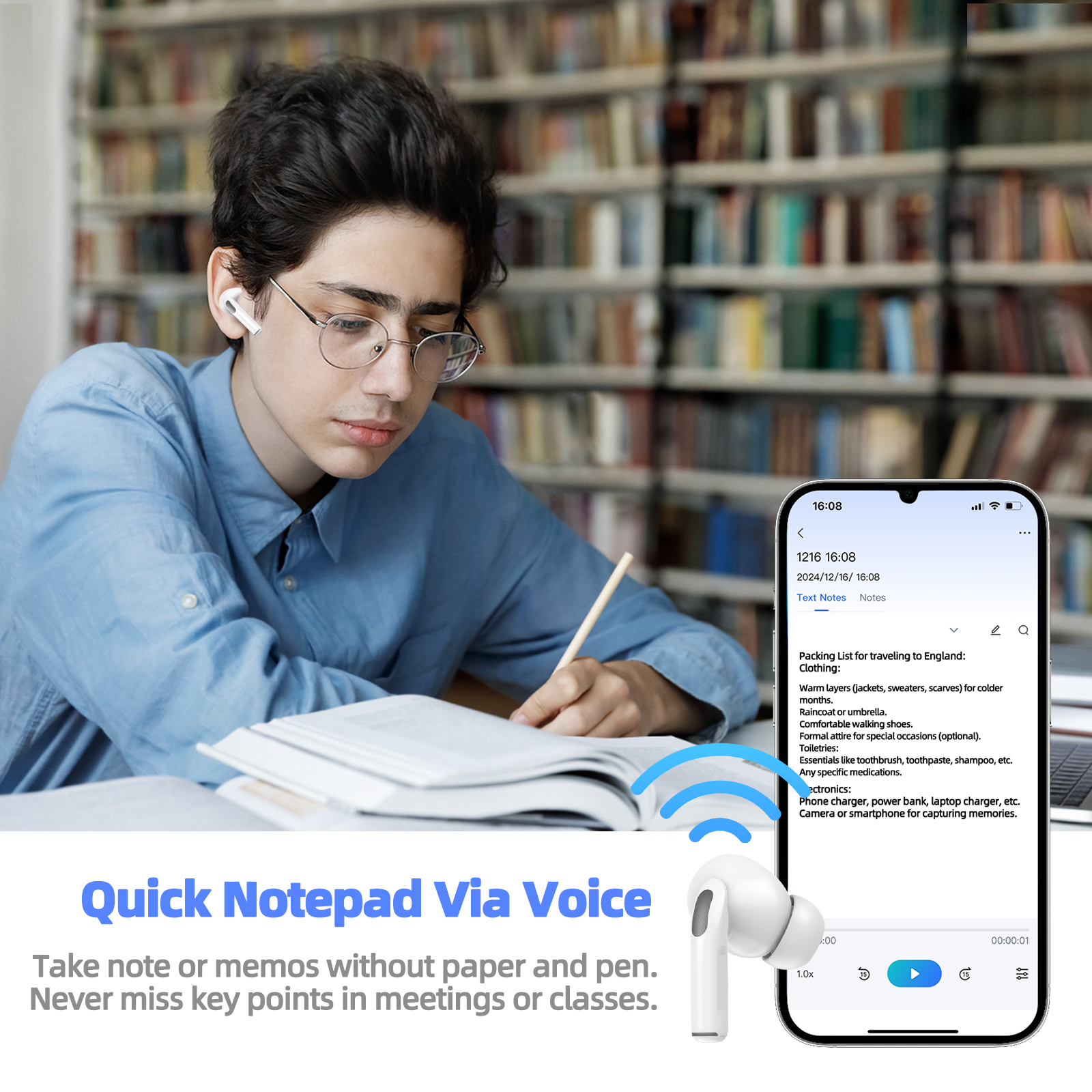 GOOJODOQ AI Bluetooth Earphones Wireless Earpods for Android Phone ...