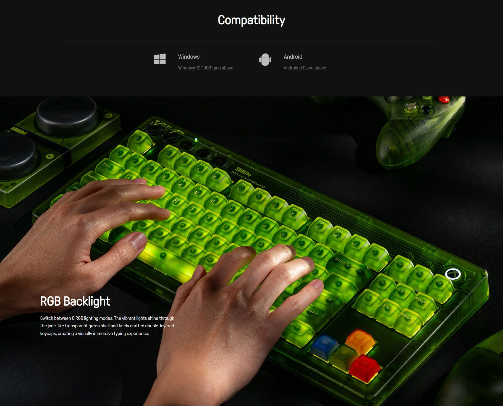 8Bitdo Retro 87 Mechanical Keyboard Xbox Edition (85HD) | Shopee ...