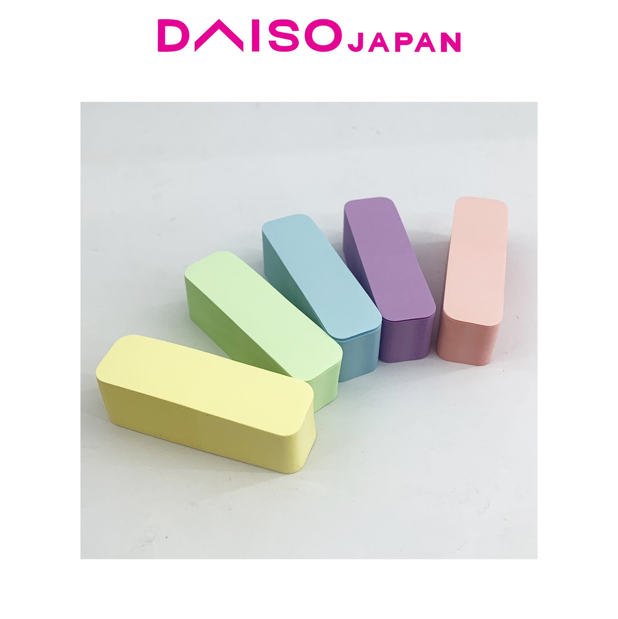 Daiso Rounded Corner Pastel Colored Sticky Notes (5 colors x 150 sheets ...