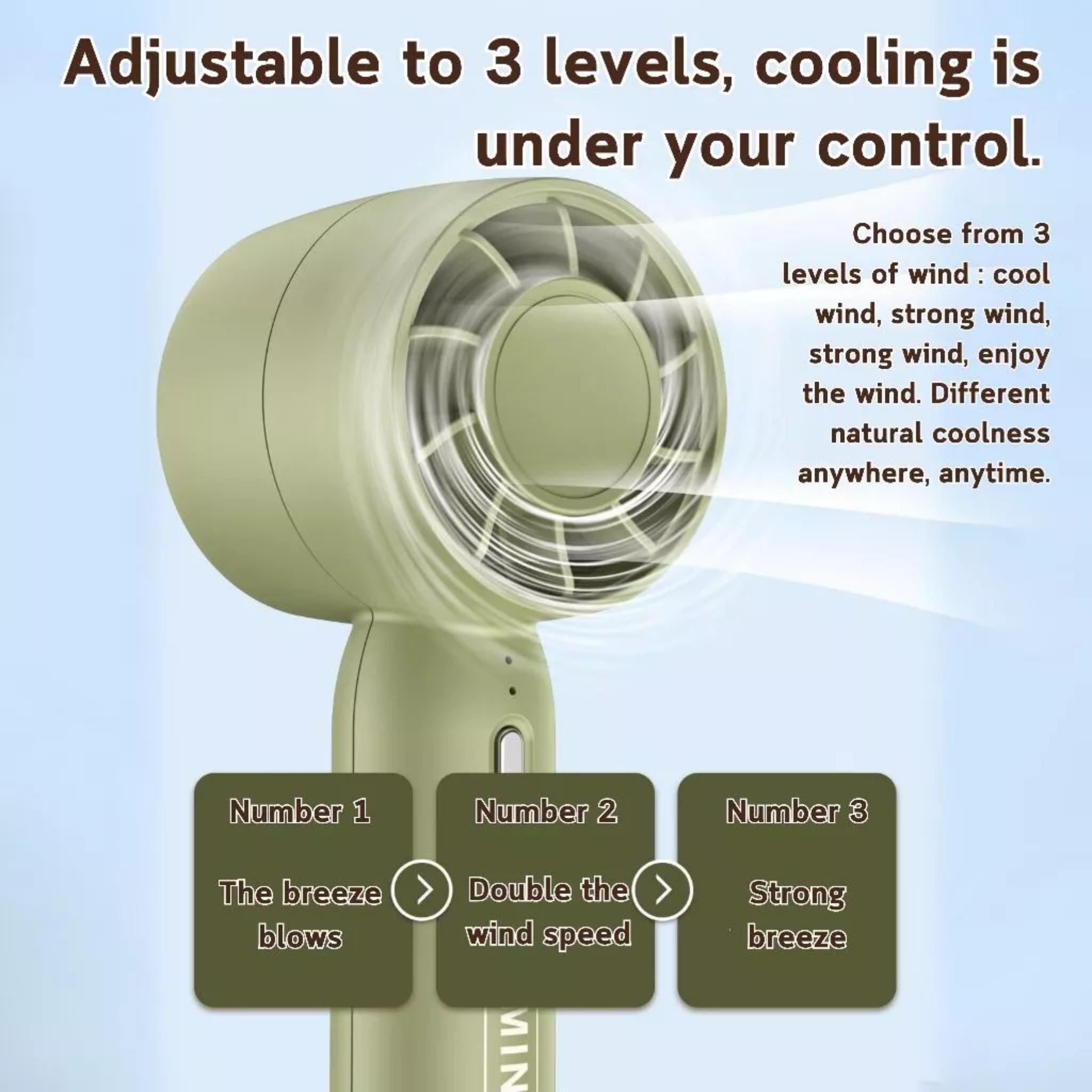 T10 Portable Mini Fan USB Rechargeable Turbo Fan Adjustable Cooling Fan ...