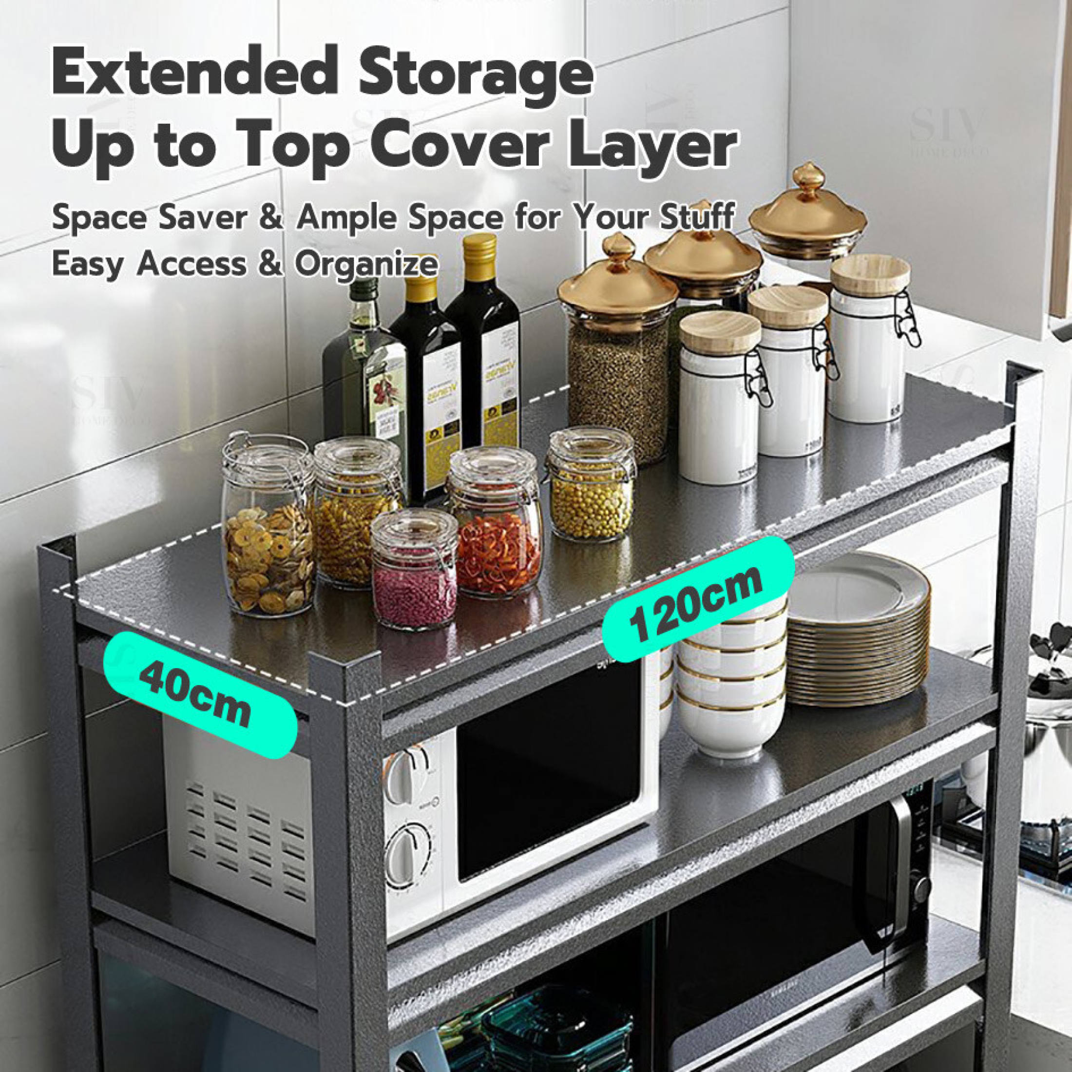 Kitchen Rack Metal Rack Organizer Layer Steel Rack Shelves Heavy Duty ...