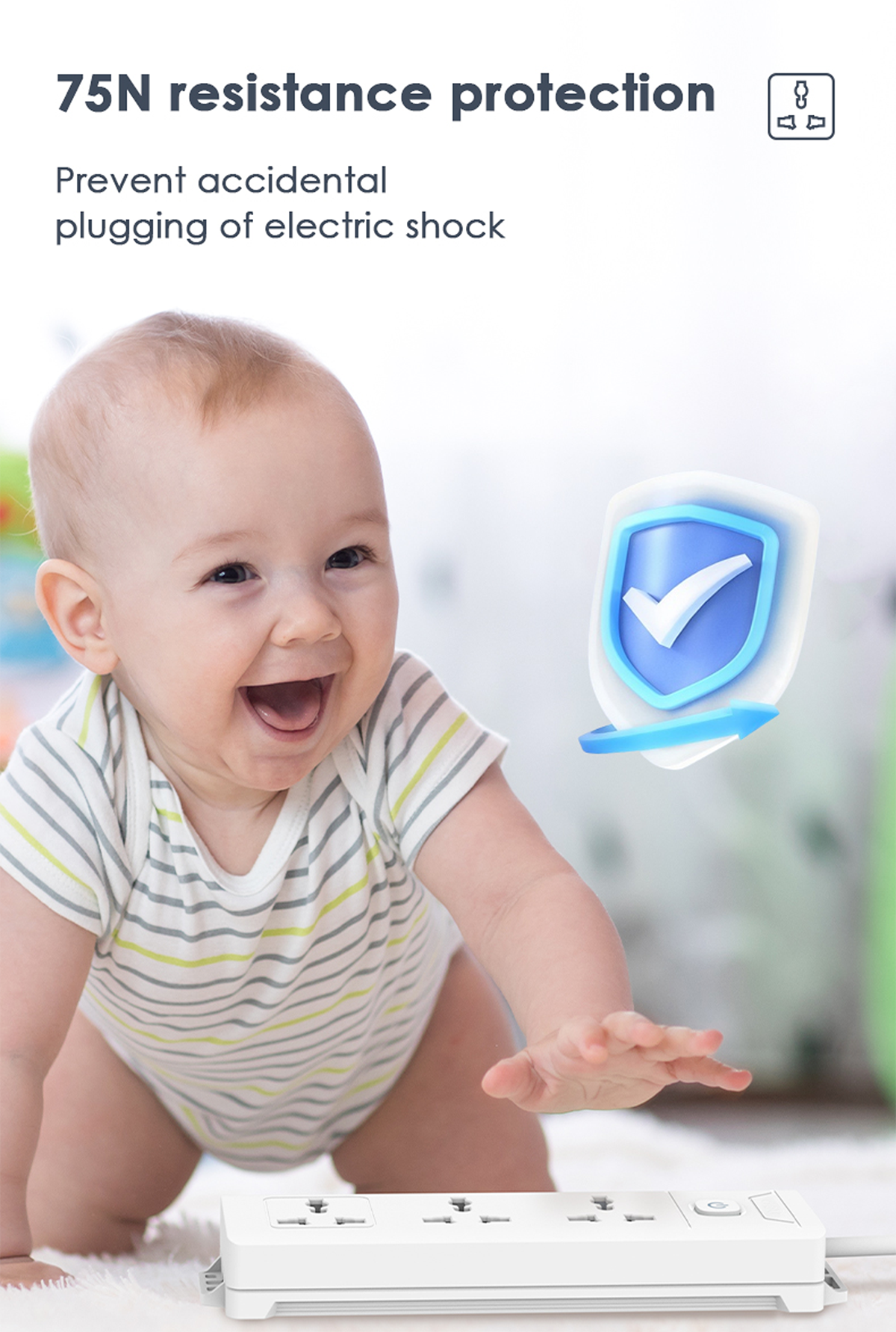 Deli T403/T404 4- Plug Socket Power Strip White | Shopee Philippines
