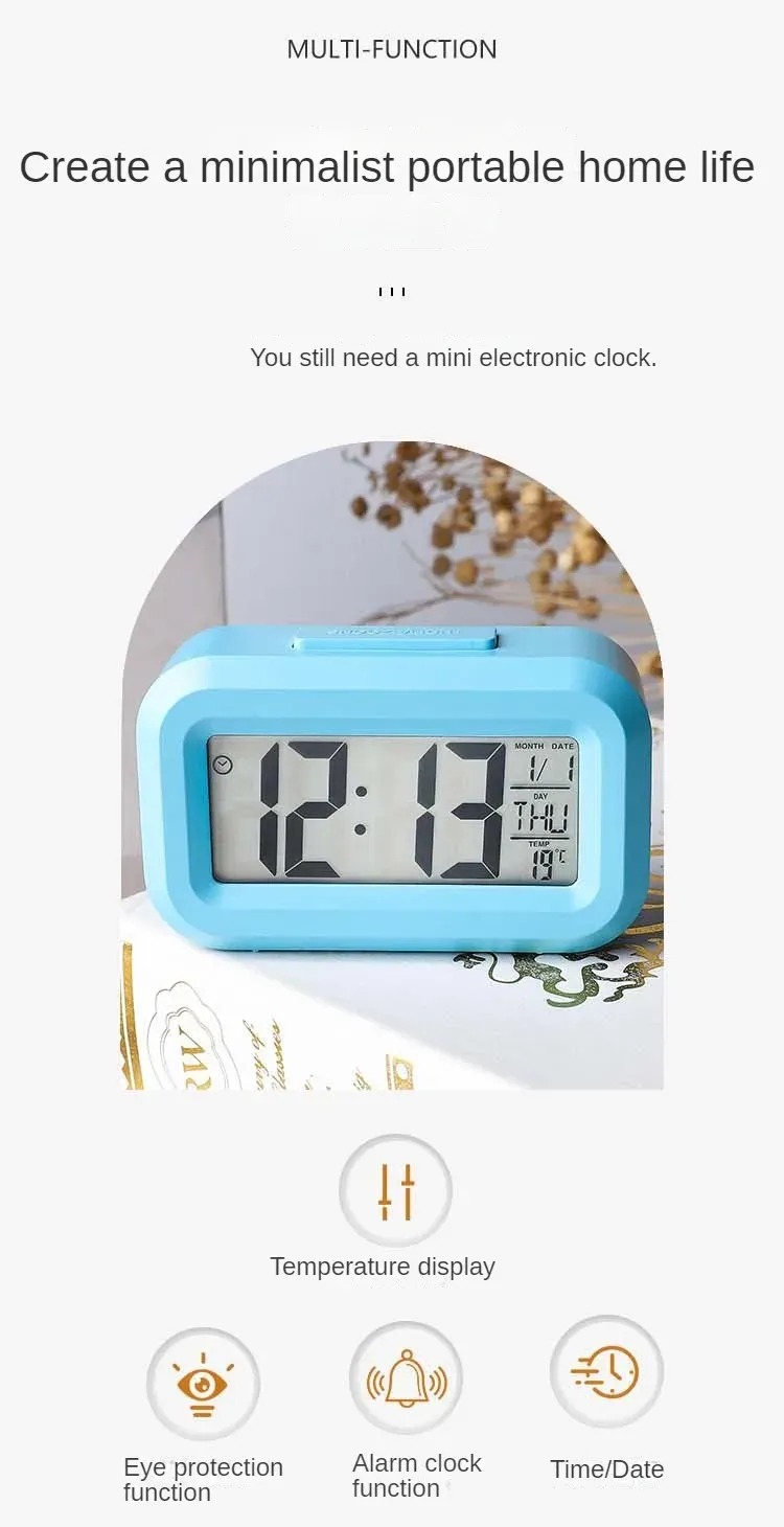 Digital Backlight LED Display Table Alarm Clock Mini Alarm Clock Kids ...