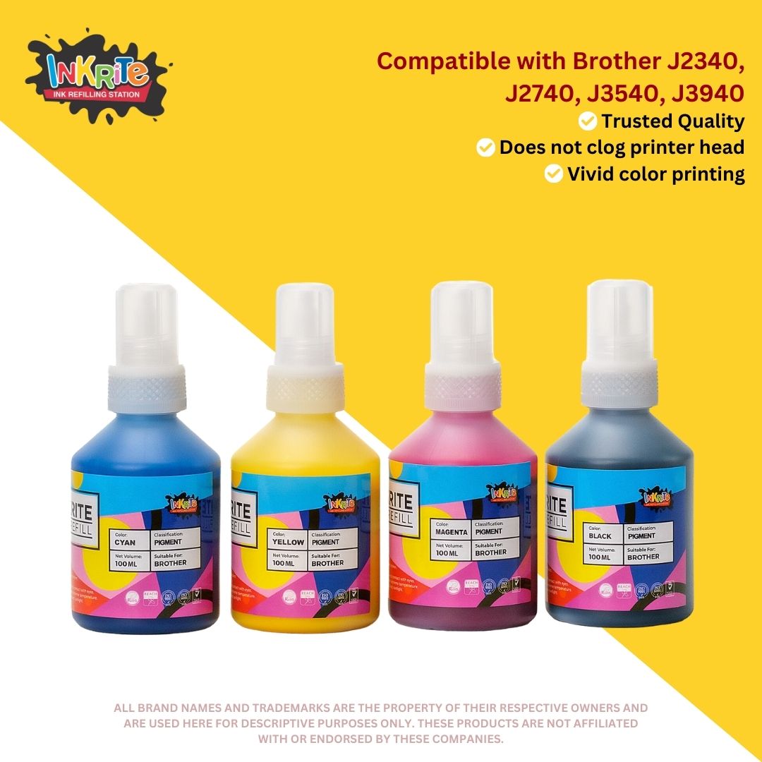 Inkrite Pigment Ink for Brother | Brother J2340 J2740 J3540 J3940 ...