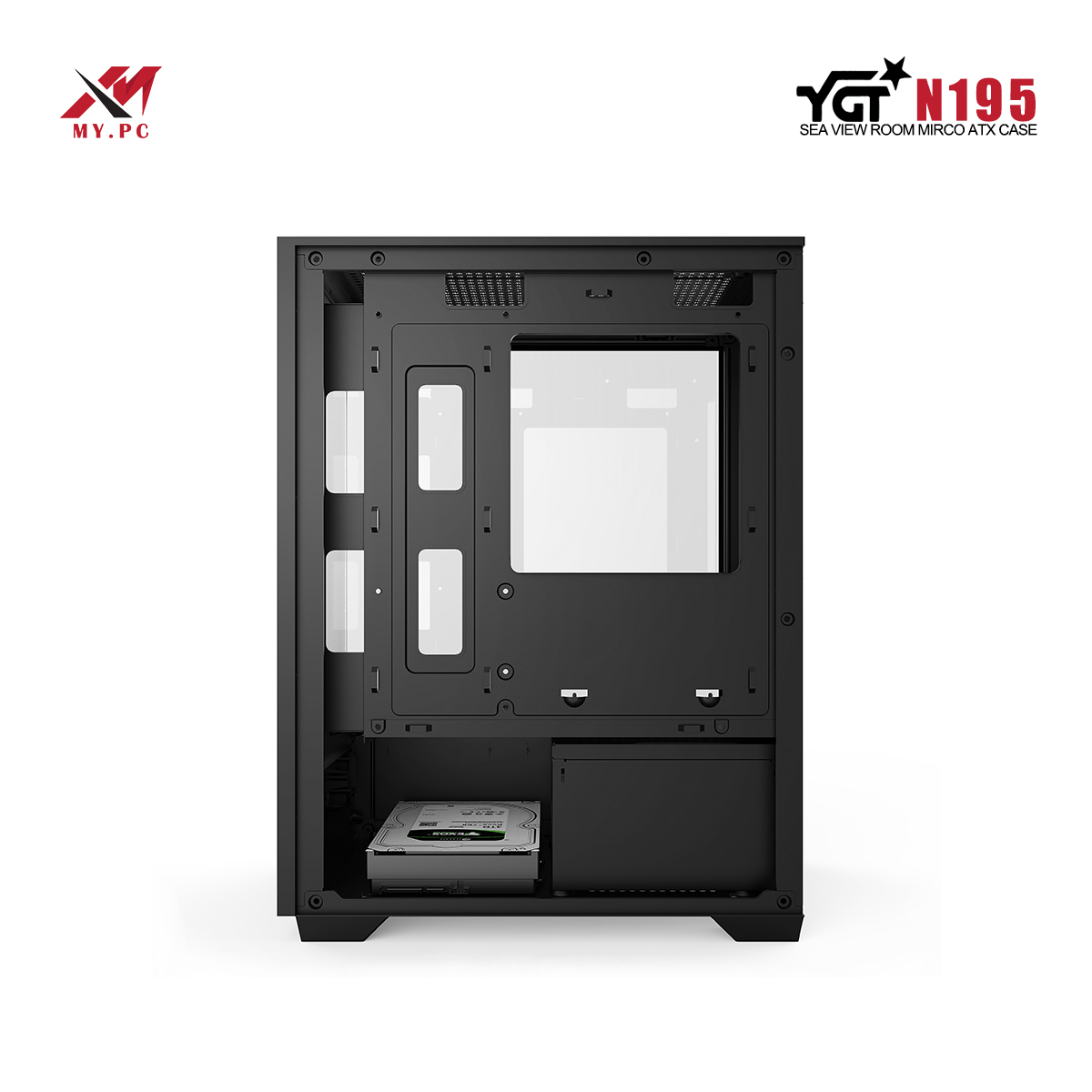 YGT N195 Sea View Room Chassis ITX/Micro ATX Black/White Gaming Case | Shopee Philippines