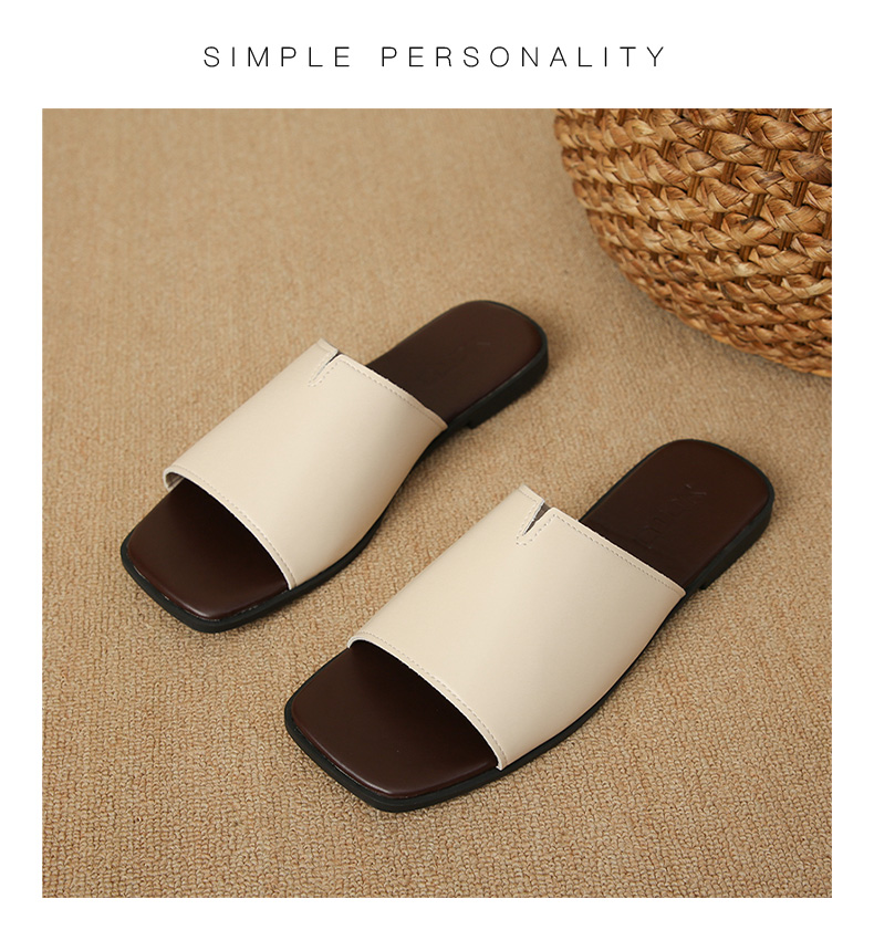 YOTO New Korean Sandals for Women Leather High Quality Versatile ...
