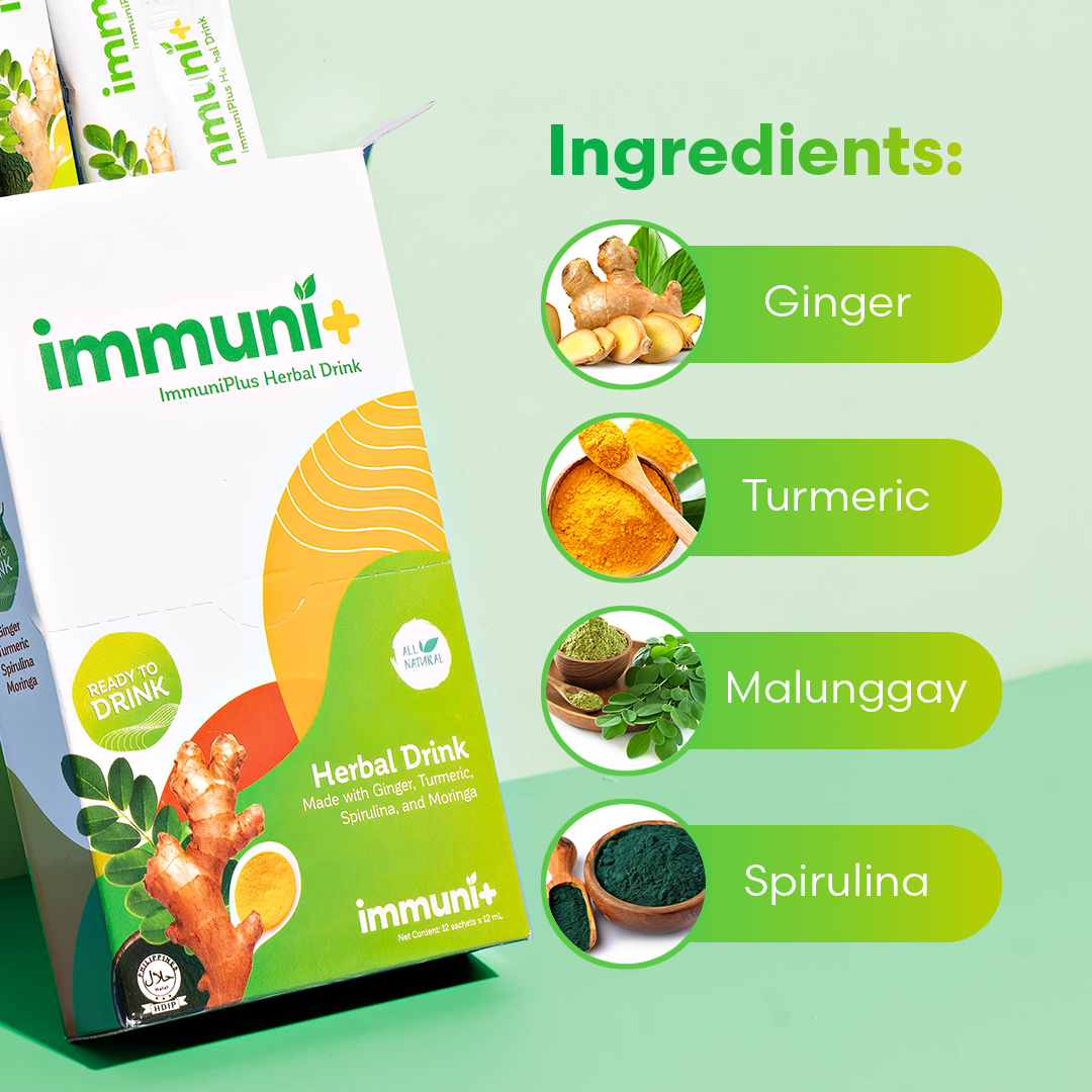 Immuni+ ImmuniPlus Herbal Drink 8 Boxes x 12 Sachets x 12ml | Shopee ...