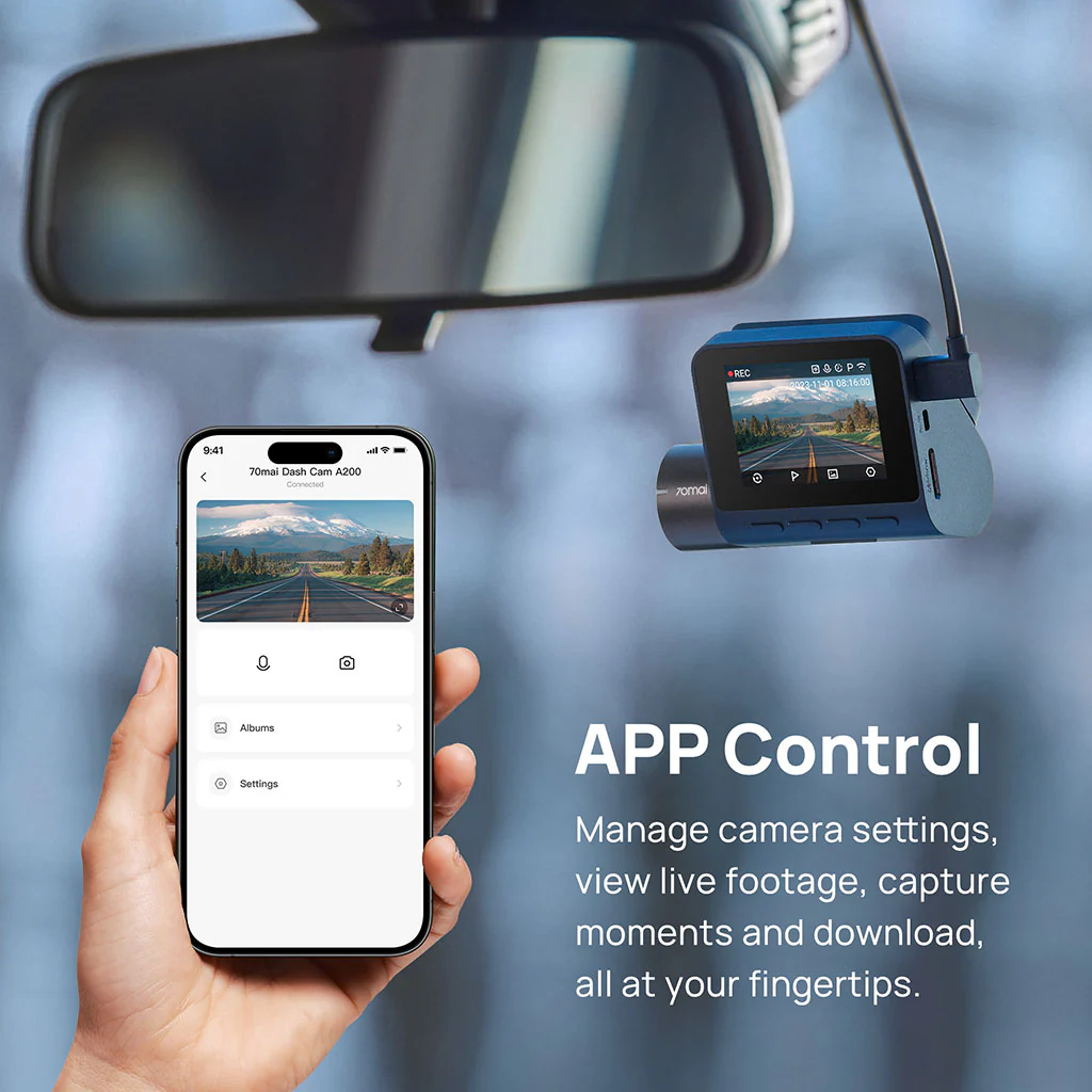 70mai A200 Dashcam 1080P Dual Channel Full HD+HDR 24H Parking ...
