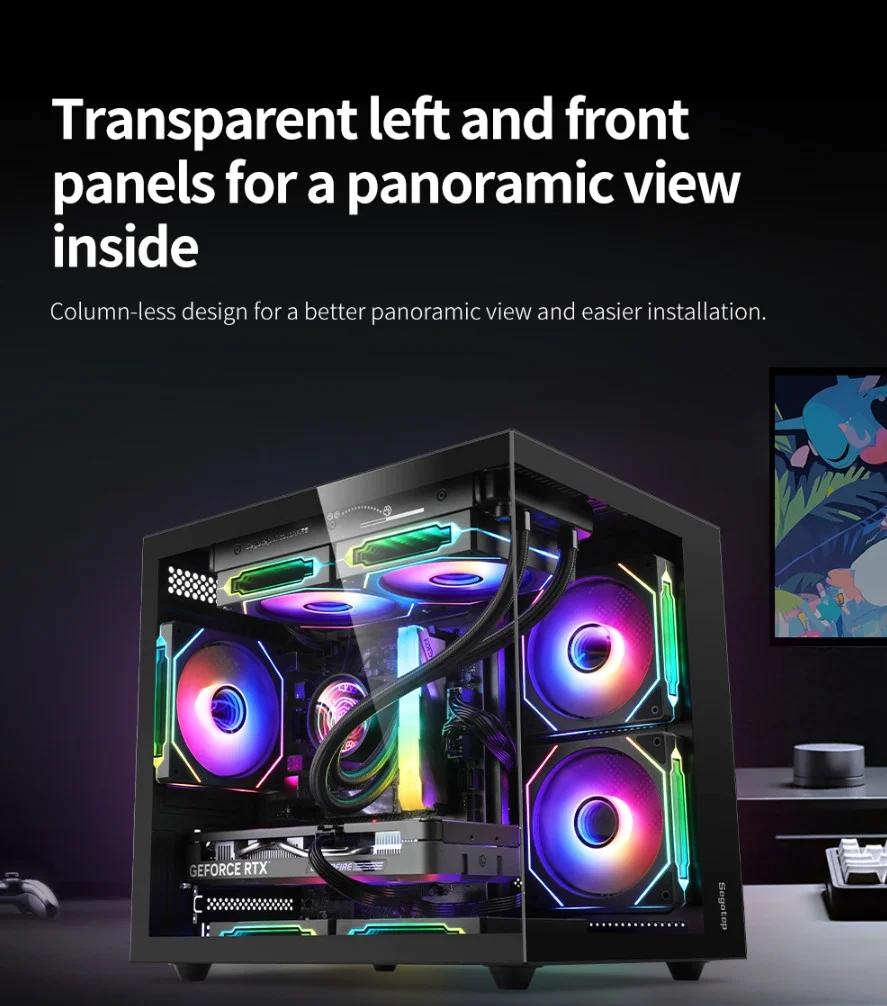 IPASON | Segotep Brave W1 PC Case w/ Glass Panel, Panoramic View (Black ...