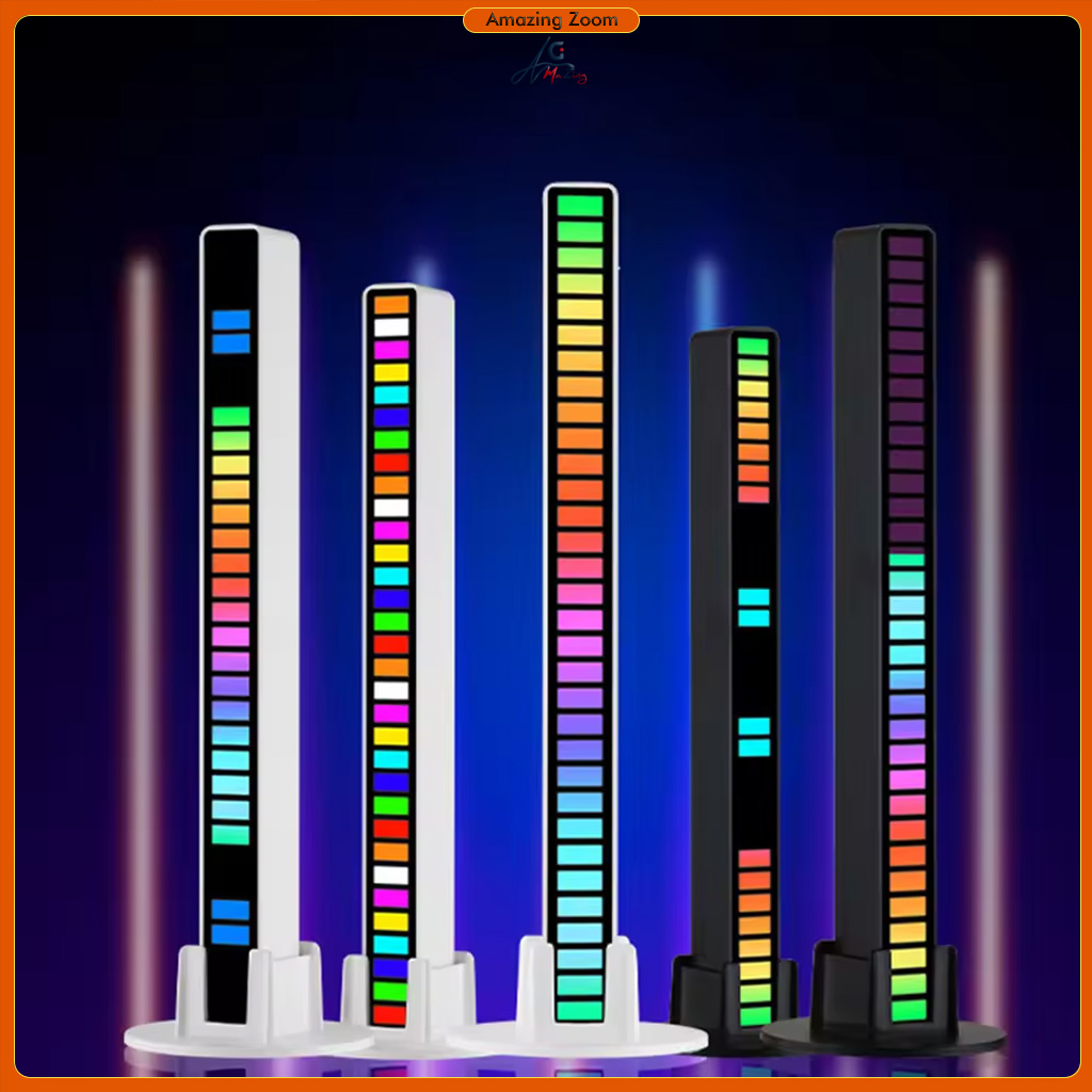 Sound Pickup Light Bar RGB LED Rechargeable Smart Sound Control ...
