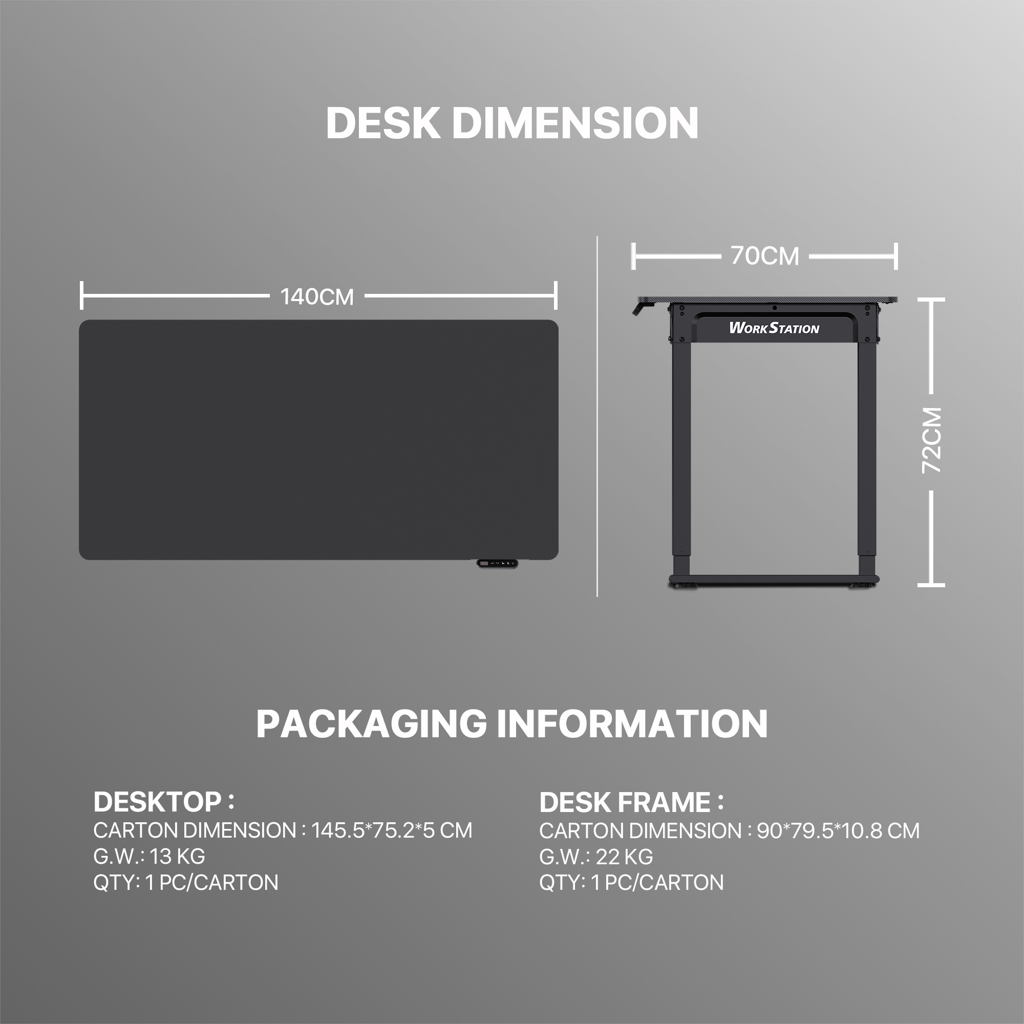Fantech Work Station WS514 Adjustable Rising Desk , Office Desk, Gaming ...