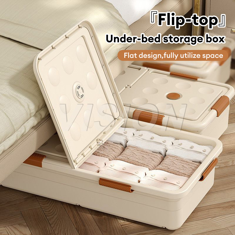 VISION Under Bed Storage Box With Wheels Oversize Storage Box Flat Toy ...