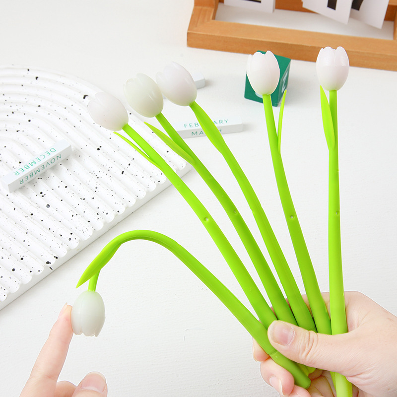 Meet Light Color-changing Tulip Silicone Gel Pen Creative Student Cute ...