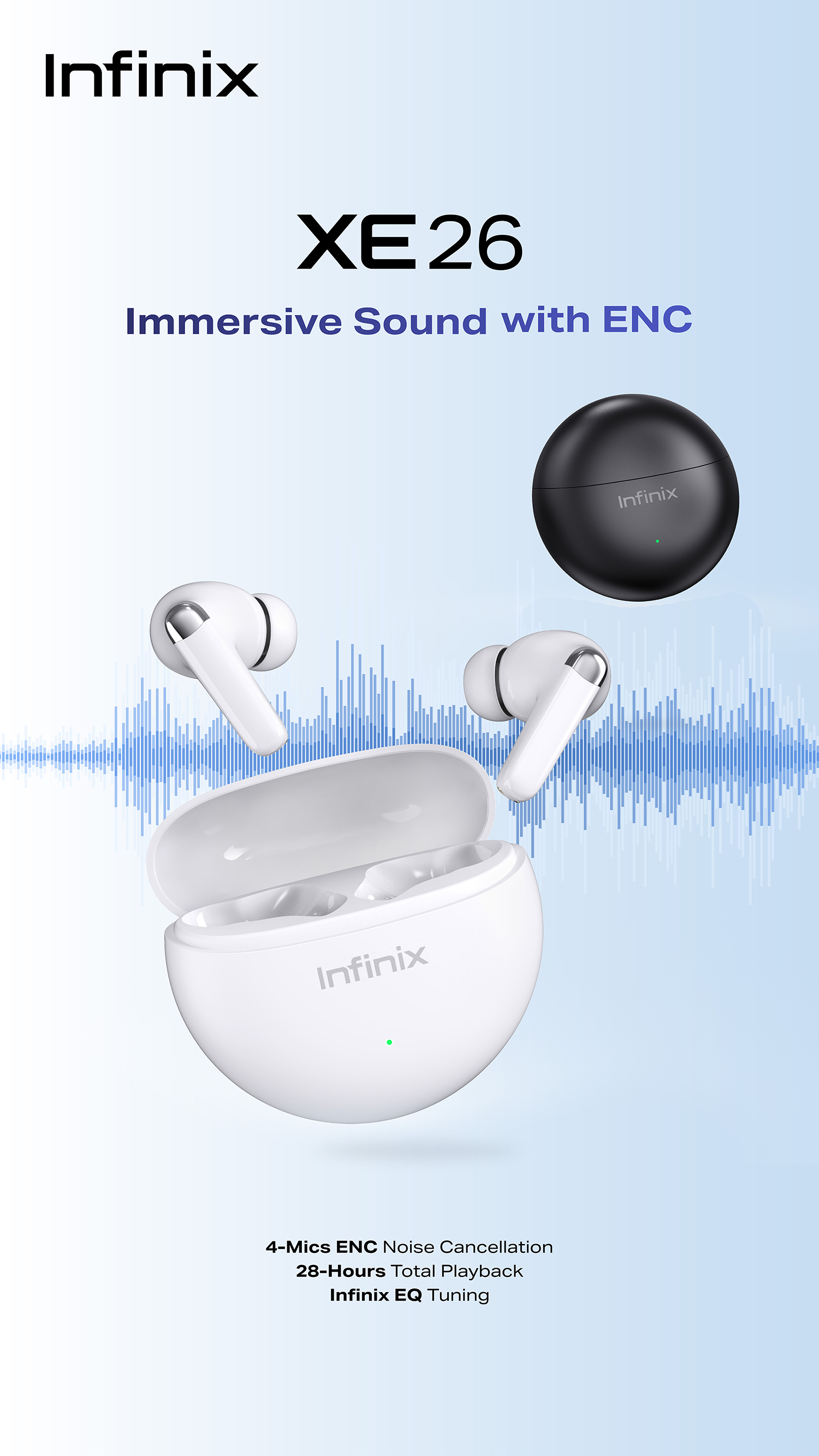 Infinix XE26 Buds Neo | Immersive Sound with ENC, 28-Hours Total ...