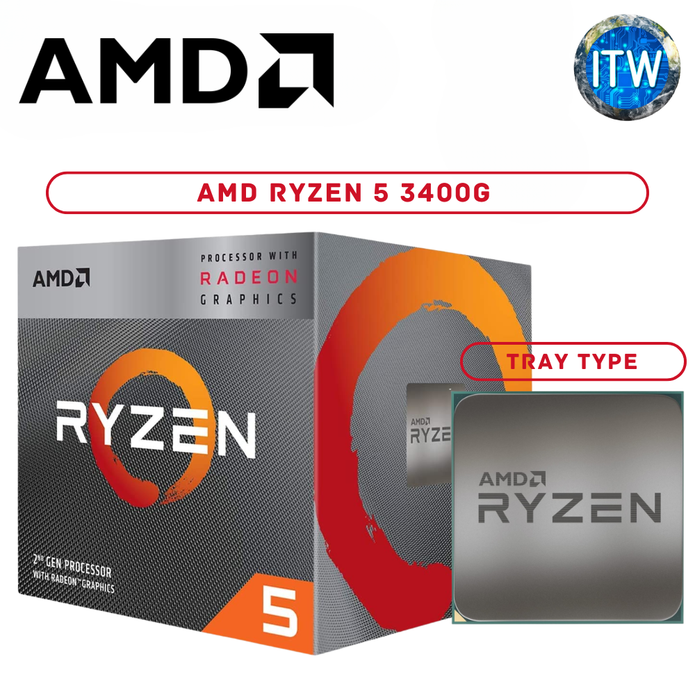 Itw | AMD Ryzen 5 3400G 4 Cores 8 Threads Desktop Processor (Box | Tray Type) | Shopee Philippines