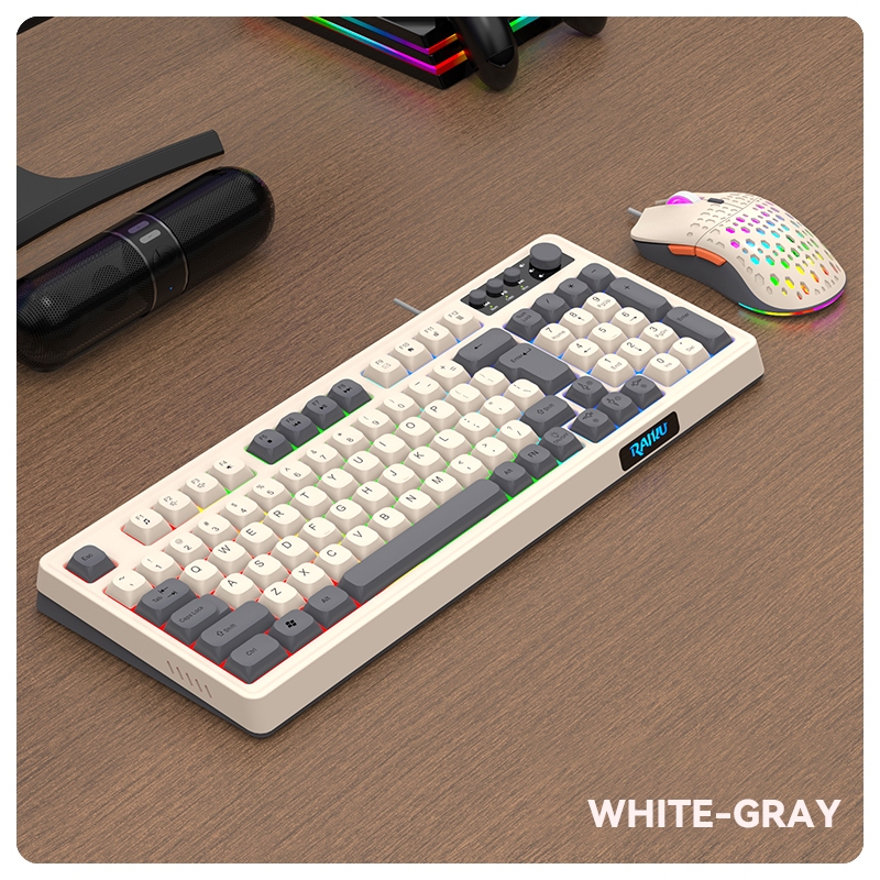 Zeus x Raiku Wired Rainbow LED Gaming Keyboard Bundle And Mouse Set 98 ...