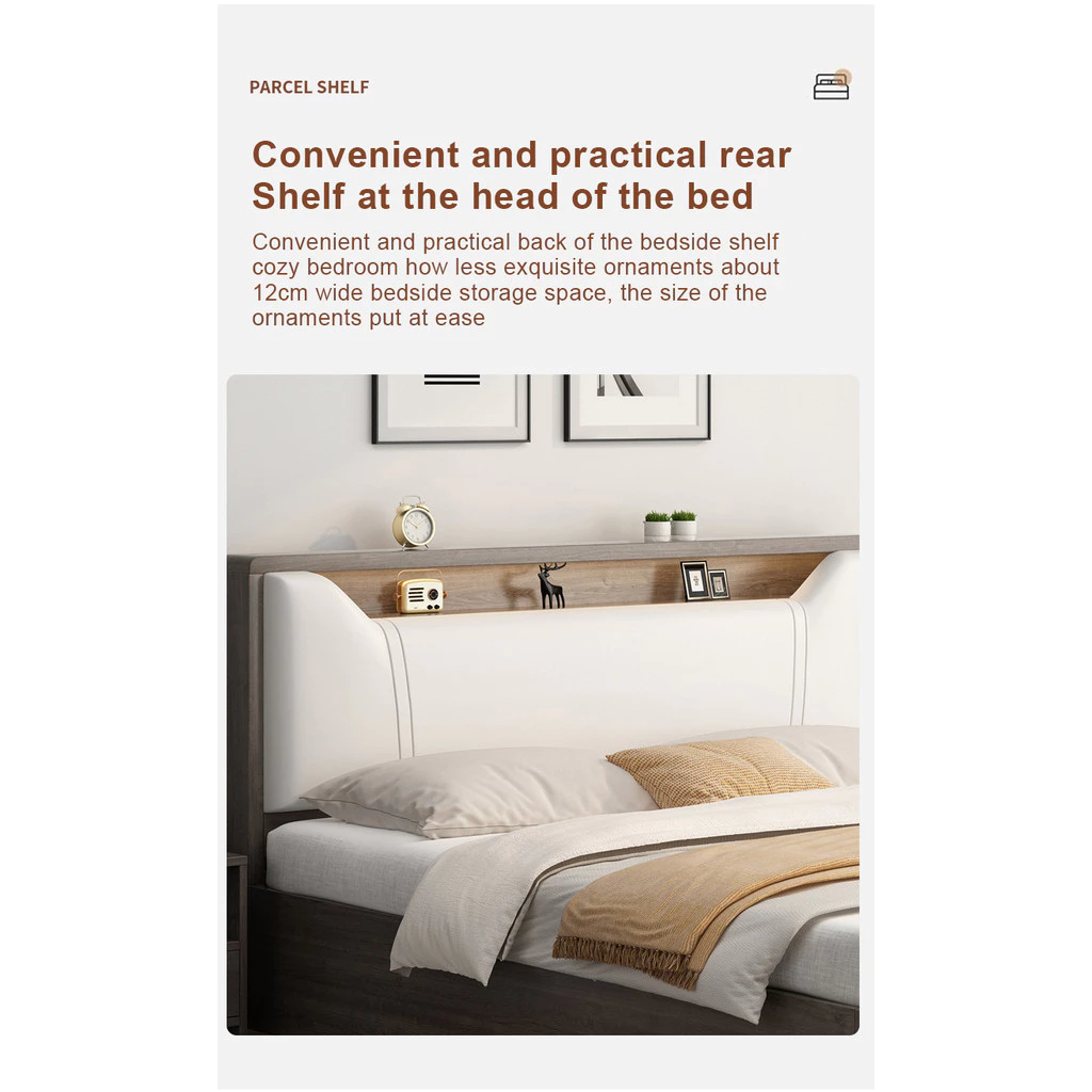 MC&HOME Home bed frame bedroom furniture bedModern simple all solid ...